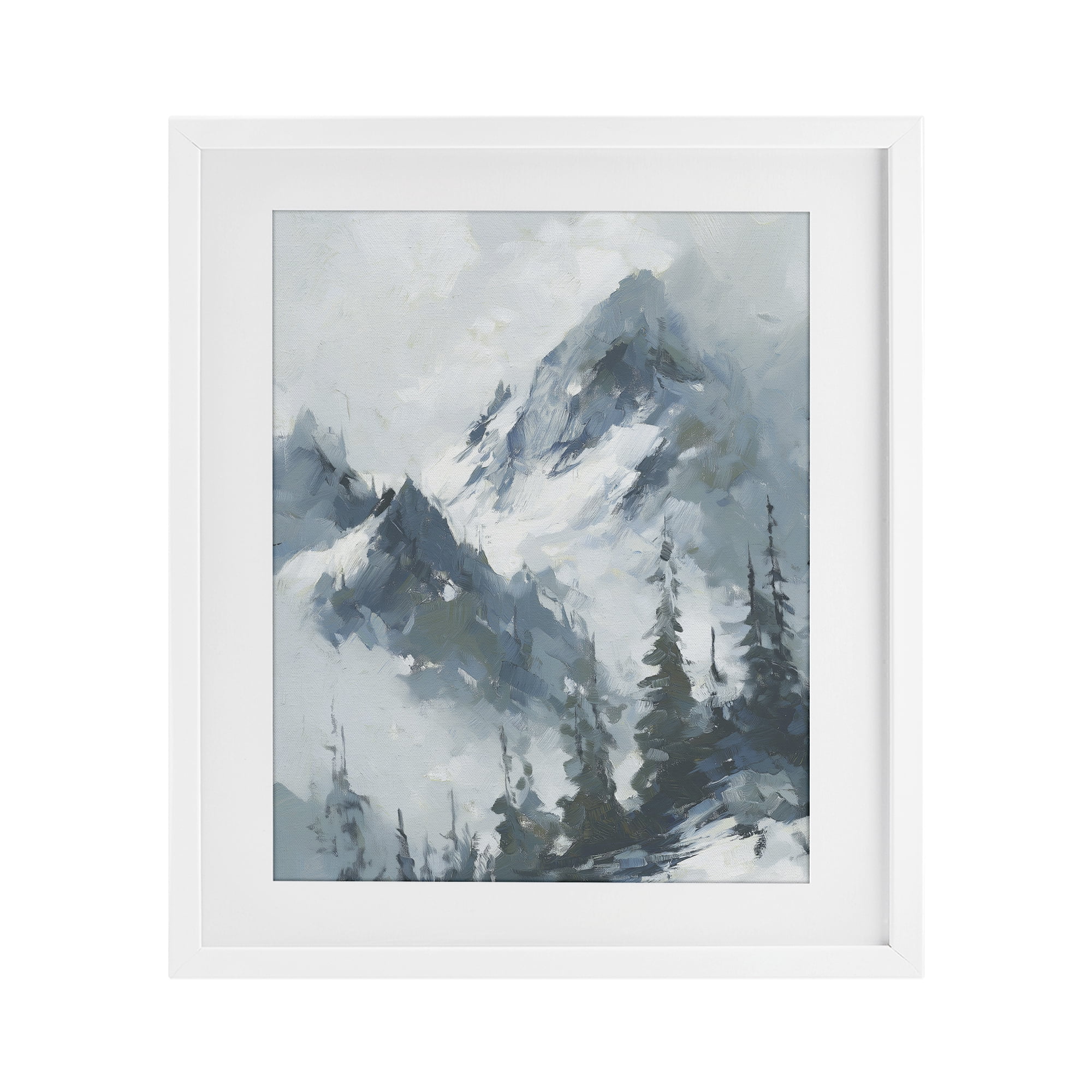 Stupell Industries Frozen Majesty Mountains White Framed Print Under ...