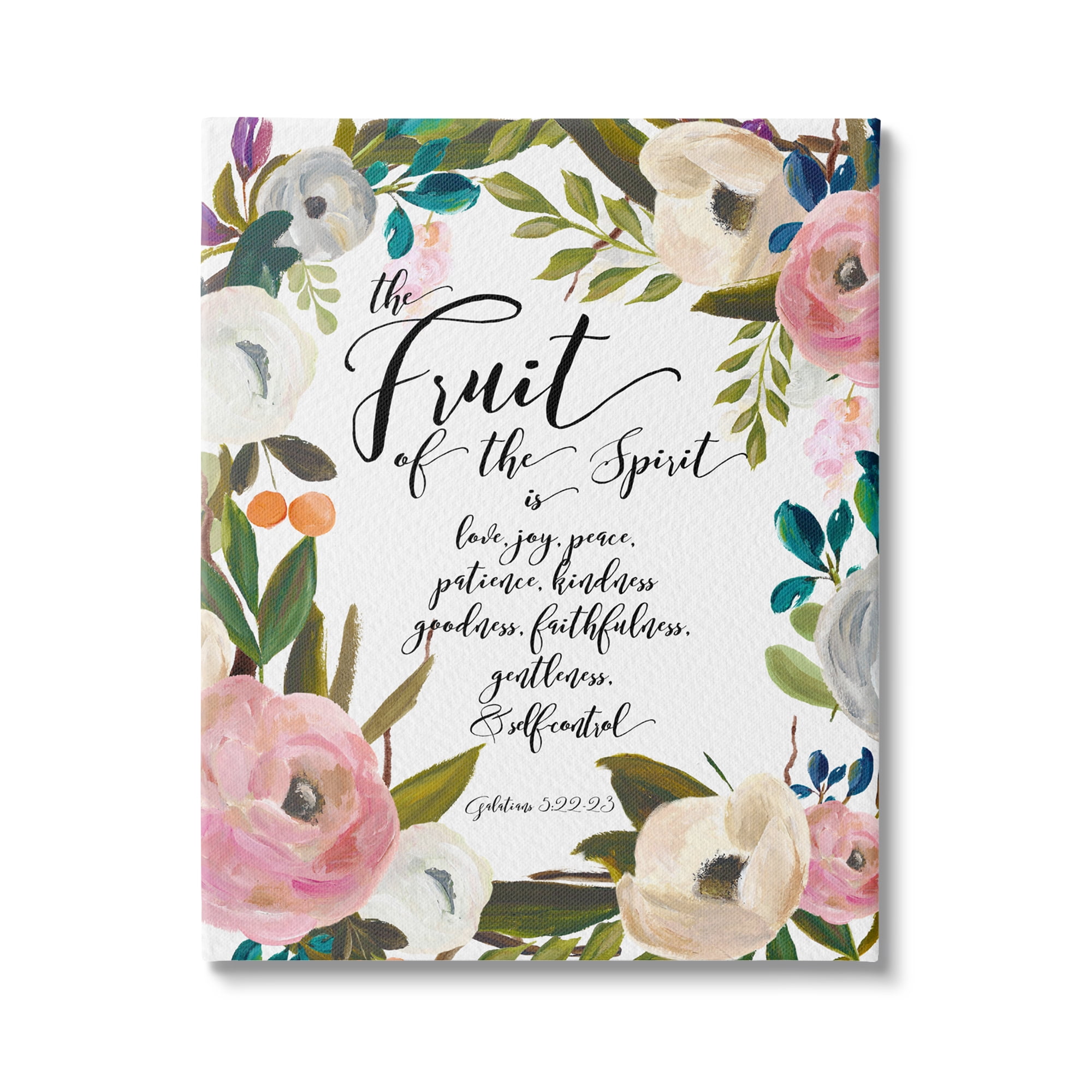 Fruit of the Spirit Religious Faith Calligraphy Canvas Wall Art ...