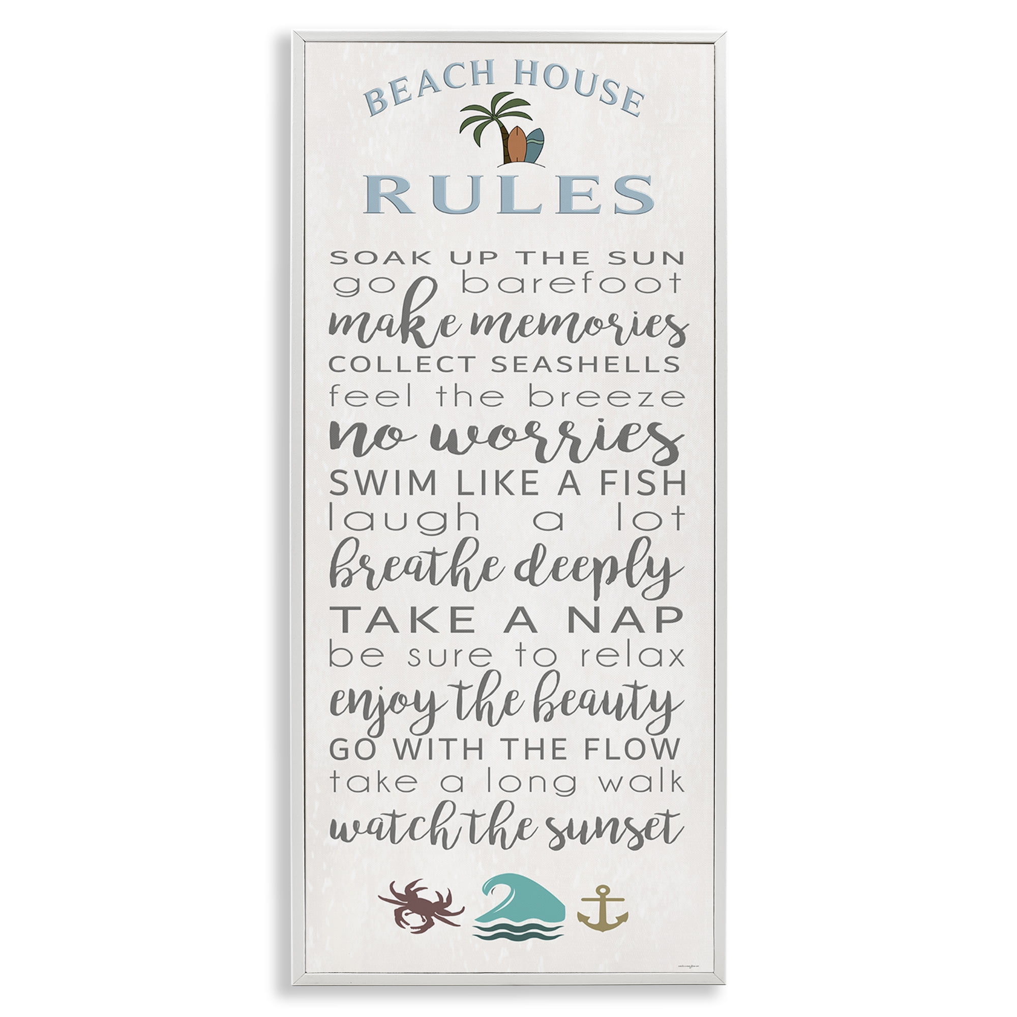 Stupell Industries Fun Activities Beach House Rules Signs and Rules ...