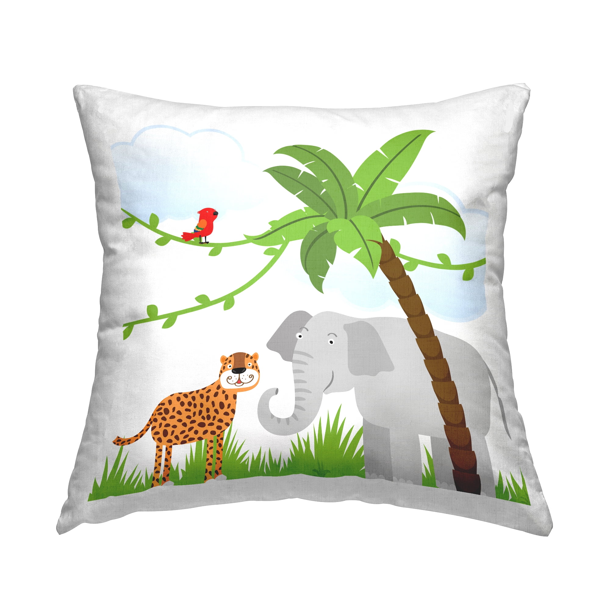 Stupell Industries Cartoon Jungle Animals Decorative Pillow - Walmart.com