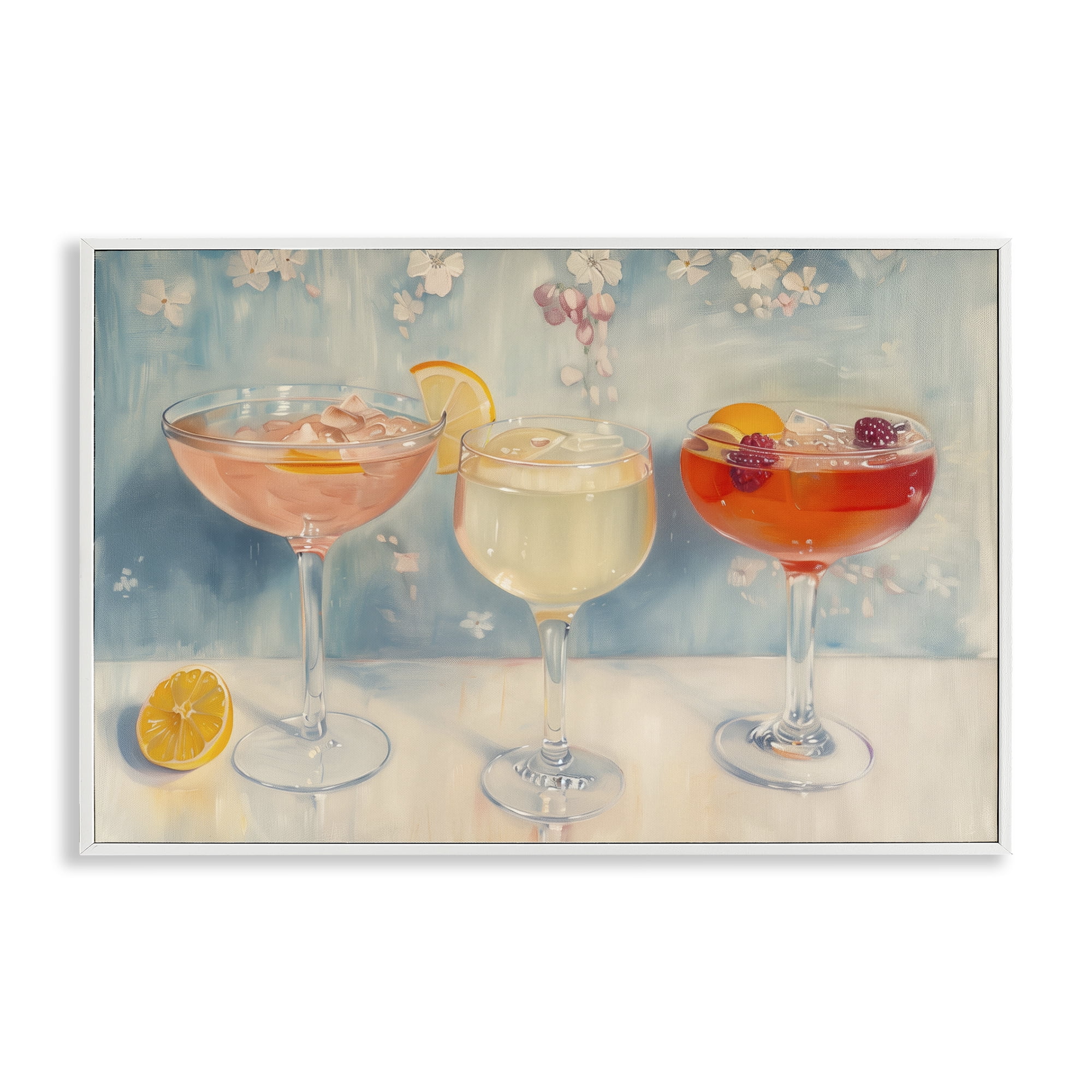 Stupell Industries Fun Fruity Cocktails Food & Beverage Painting White ...
