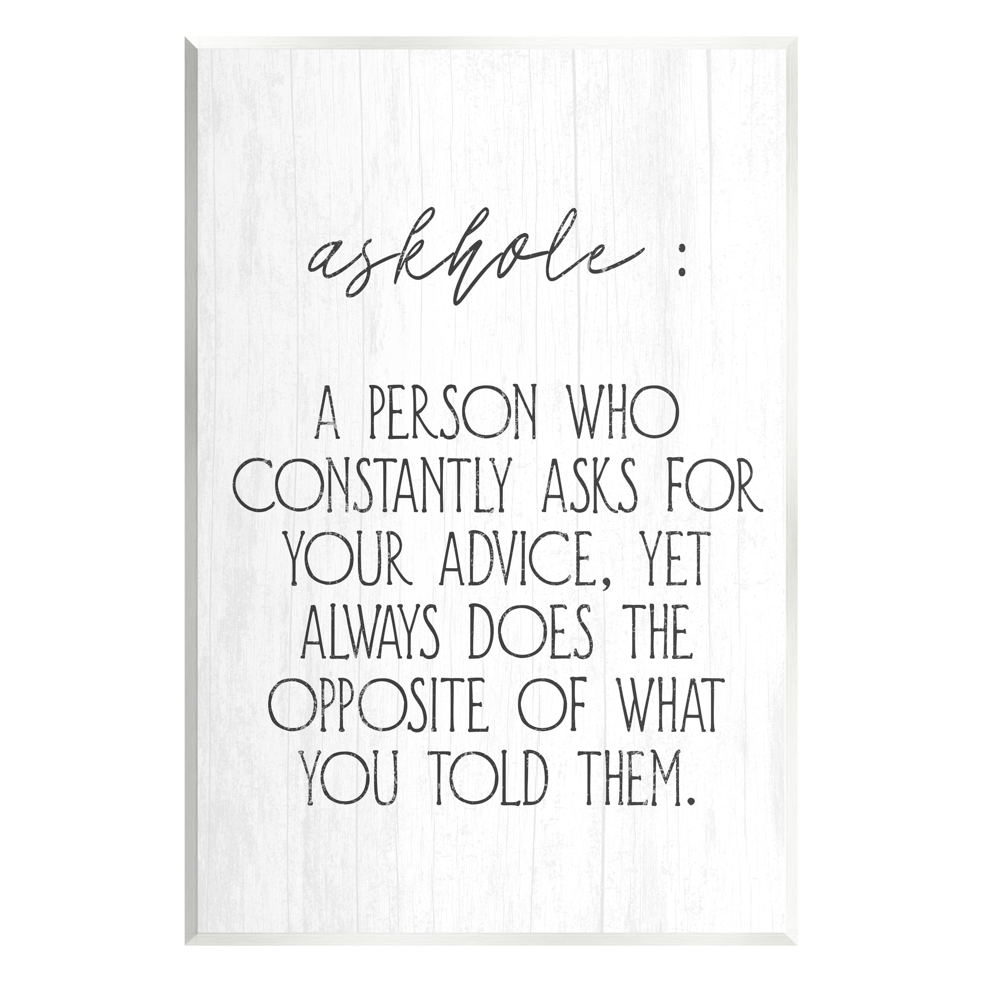 Stupell Industries Funny Askhole Definition Typography Painting ...