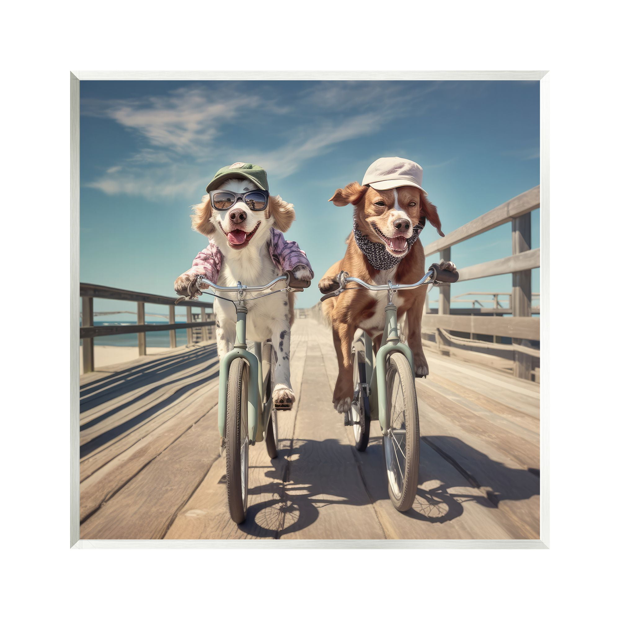 Stupell Industries Funny Bike Riding Dogs Animals & Insects Painting ...