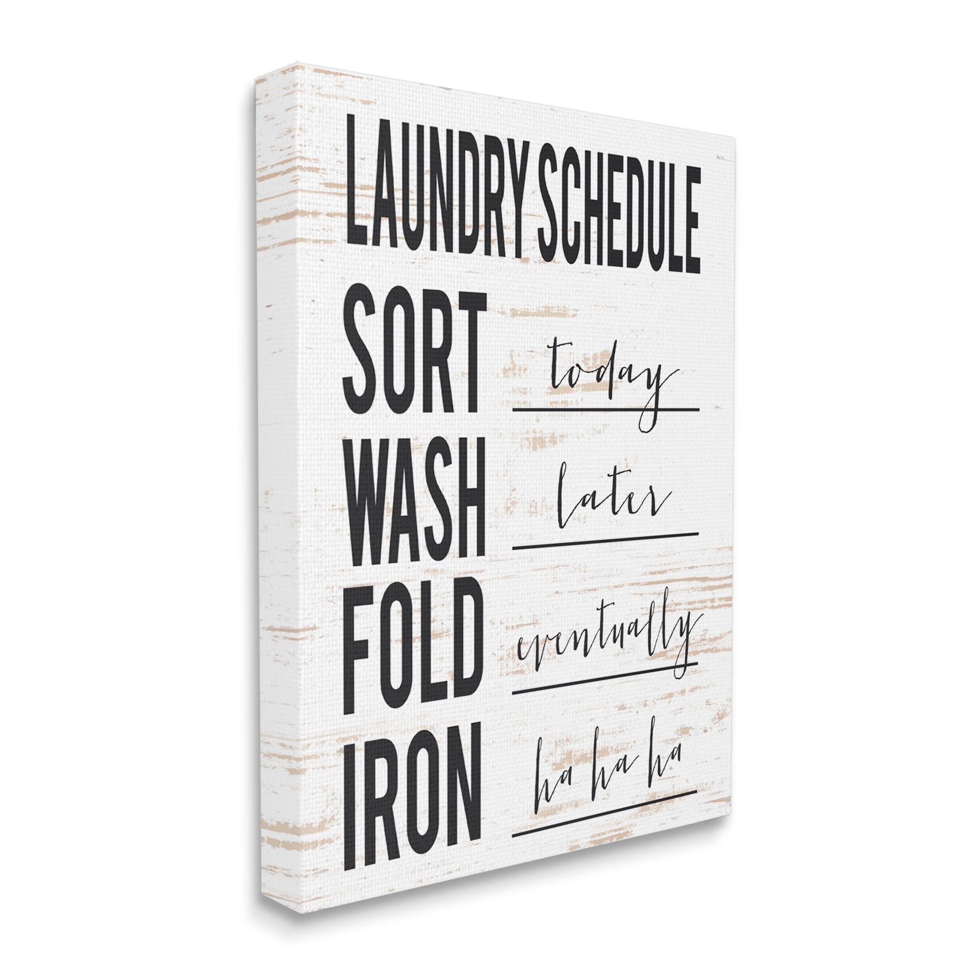Stupell Industries Funny Cleaning Schedule Rustic Family Laundry Room ...
