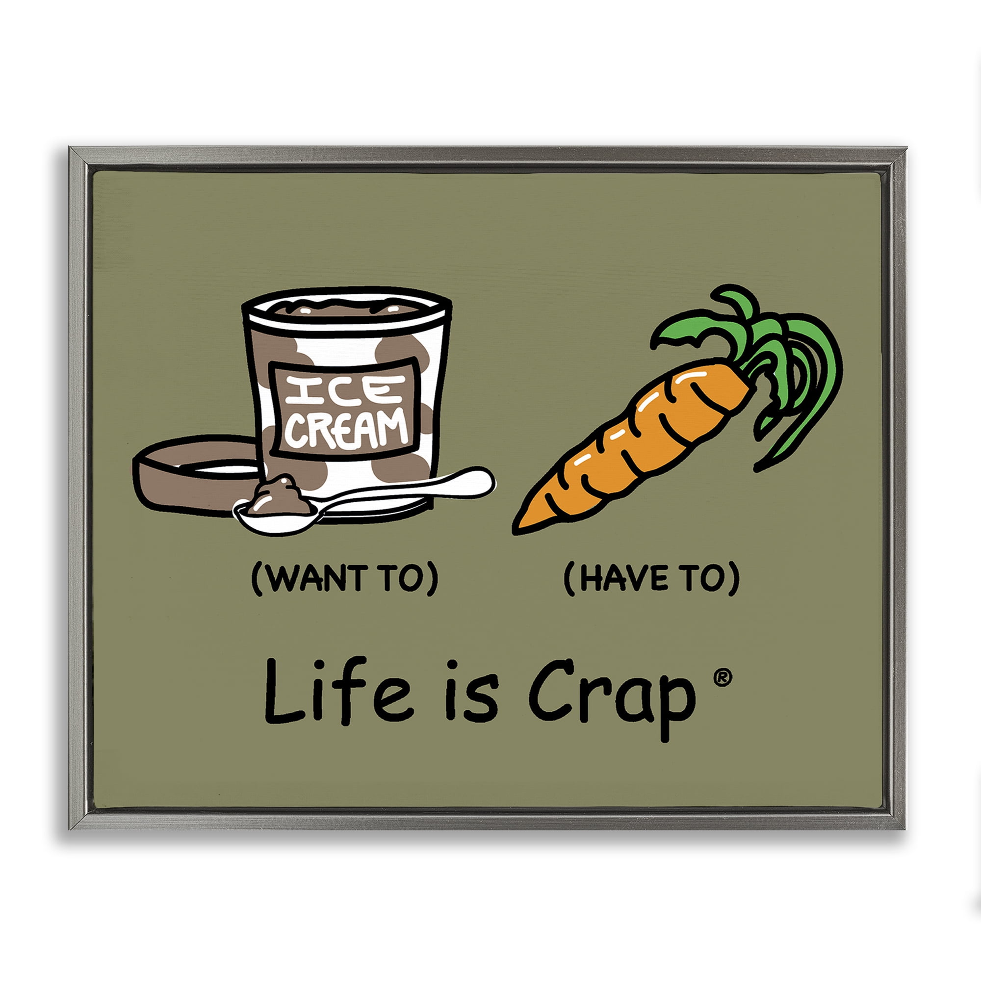 Stupell Industries Funny Diet Comparison Novelty & Humor Painting Gray ...