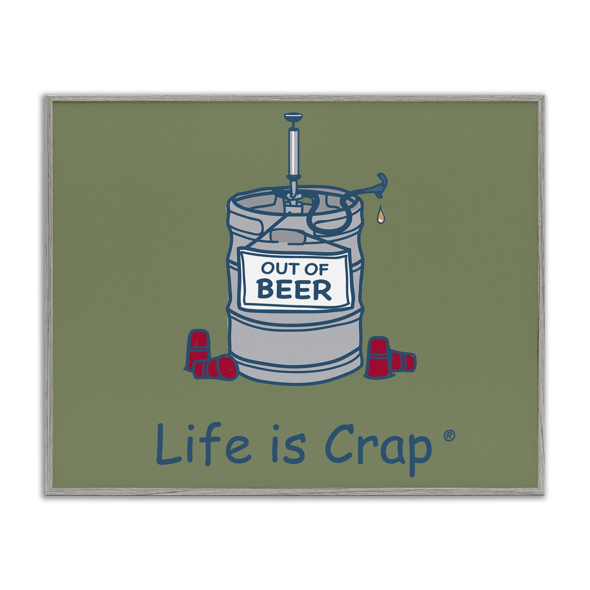 Stupell Industries Funny Empty Beer Keg Novelty & Humor Painting Gray ...