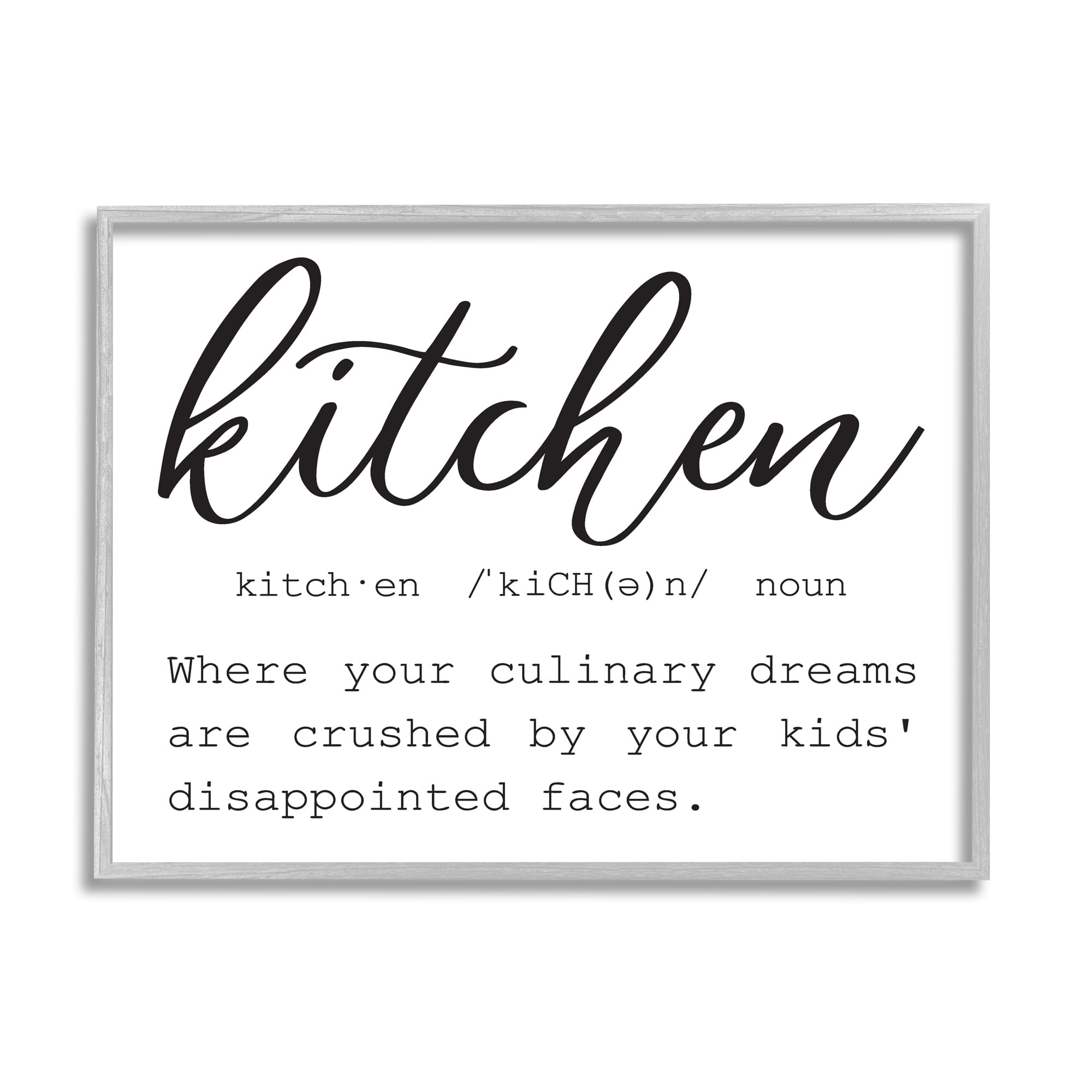Stupell Industries Funny Kitchen Phrase Definition Cooking Typography ...