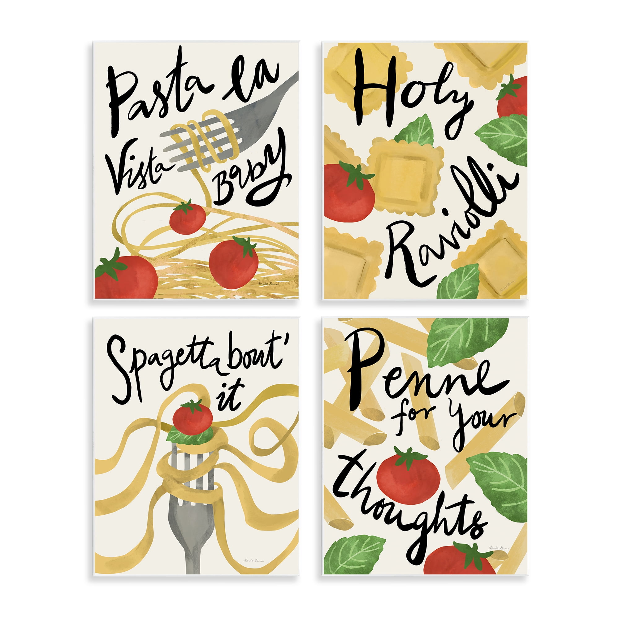 Stupell Industries Funny Pasta Puns Food & Beverage Painting Unframed ...