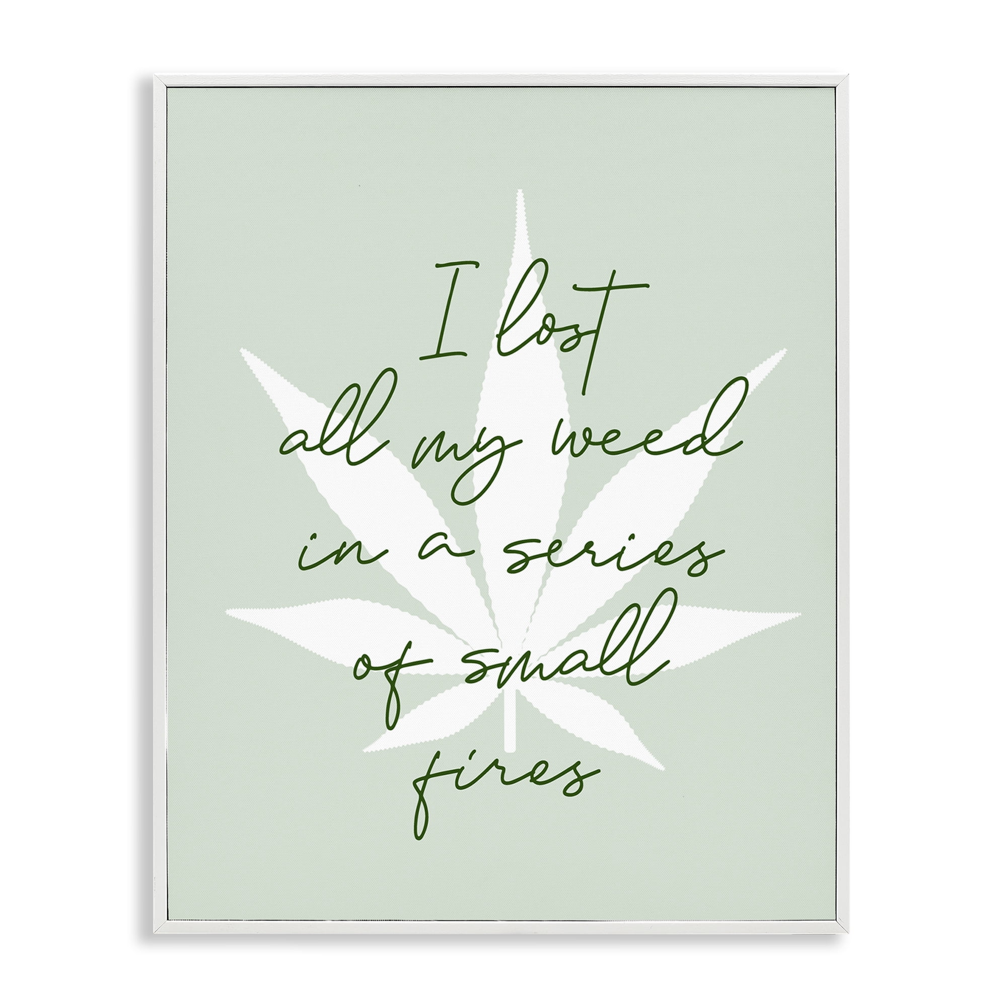 Stupell Industries Funny Weed Saying Novelty & Humor Painting White ...