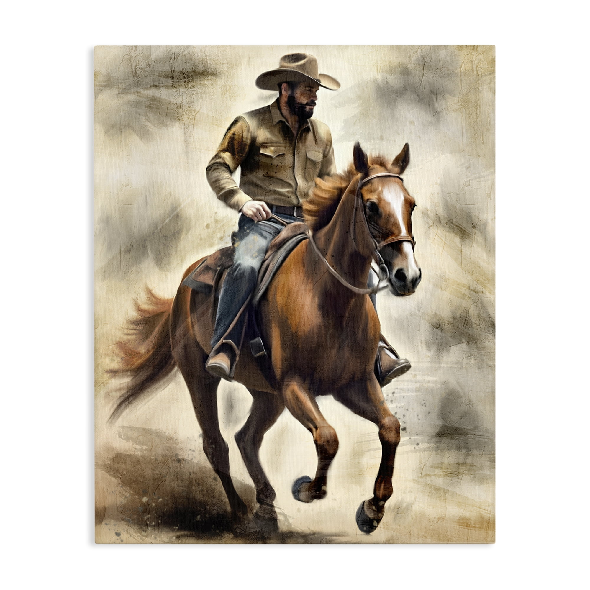 Stupell Industries Gallop Horse & Cowboy Canvas Wall Art, design by Kim ...