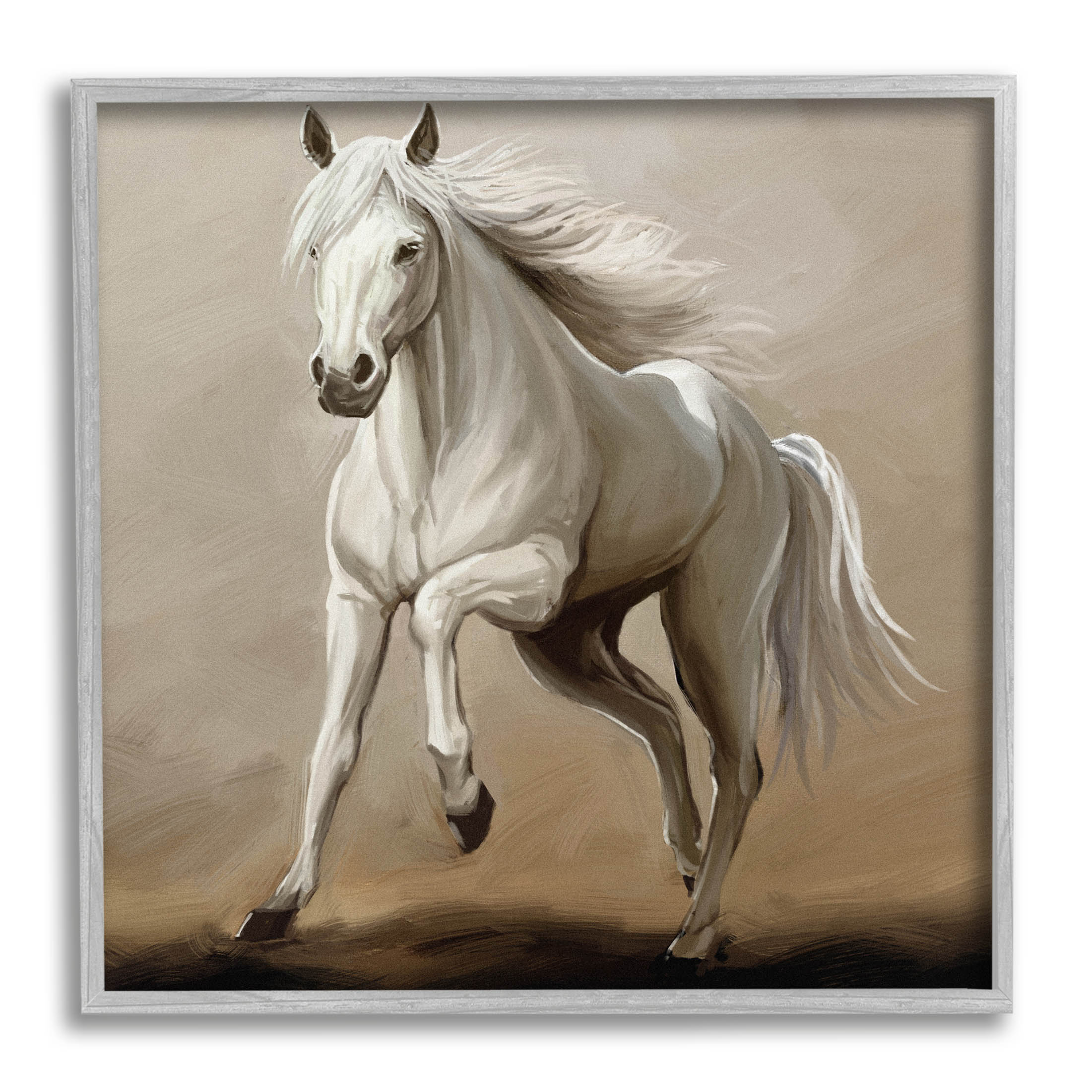 Stupell Industries Galloping Horse Framed Giclee Wall Art by Ziwei Li ...