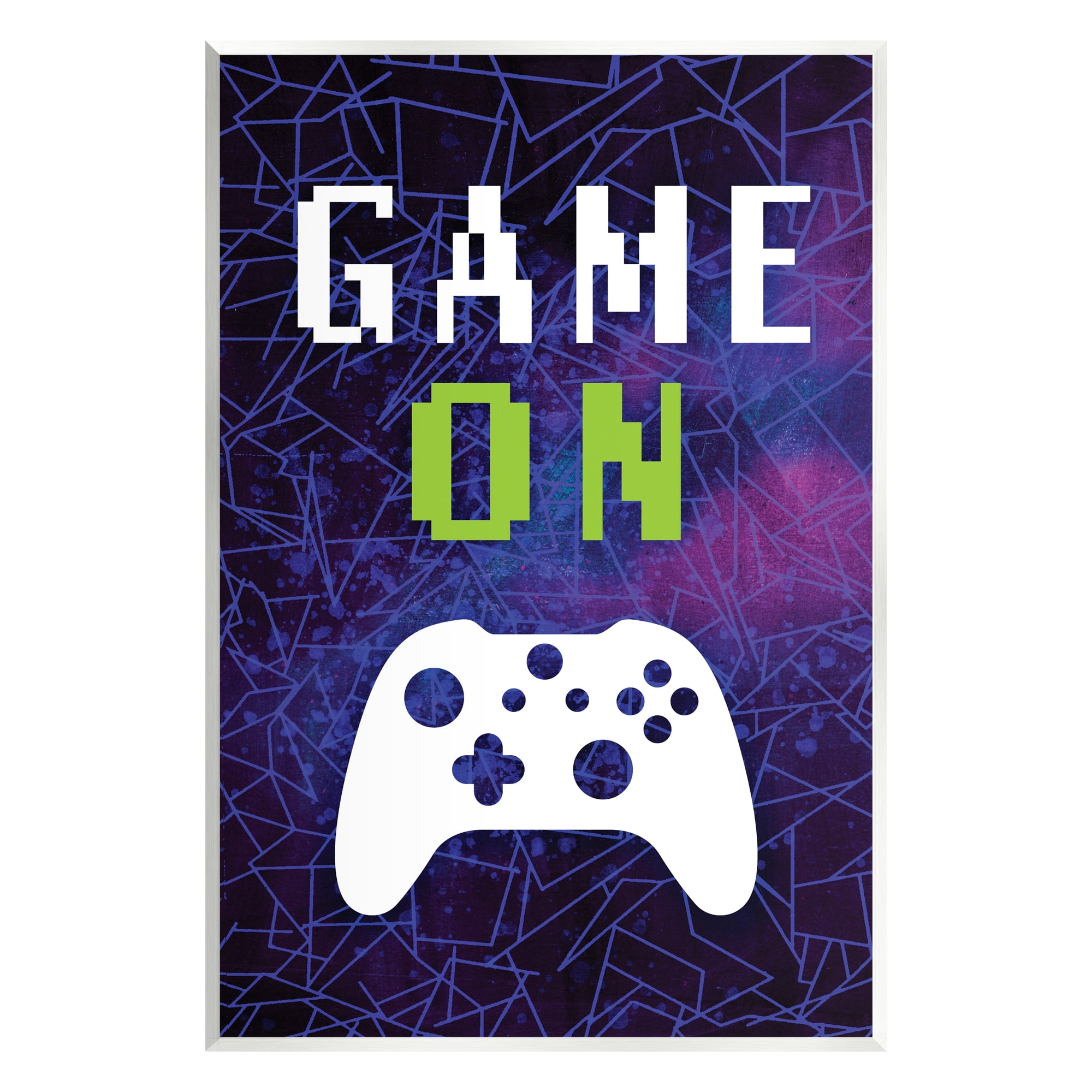 Stupell Industries Game On Bold Geometric Pattern Gaming Controller ...