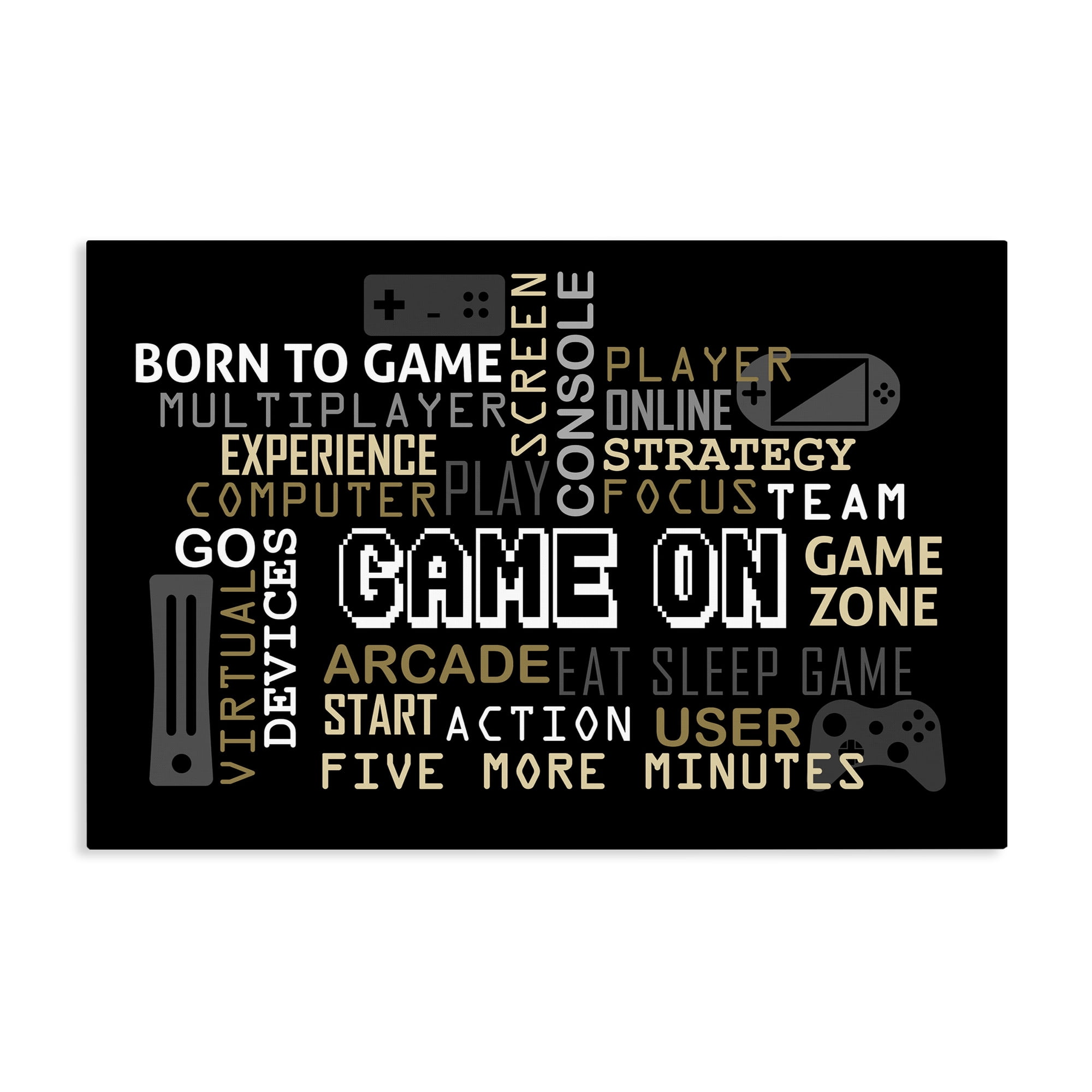 Stupell Industries Game On Gamer Typography Canvas Wall Art, design by ...
