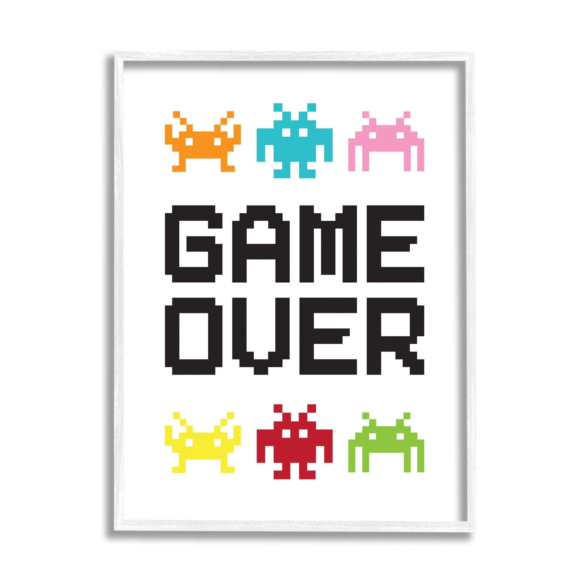 Game Over Phrase Retro Pixel Monster Sprites Art for Kids Graphic Art ...