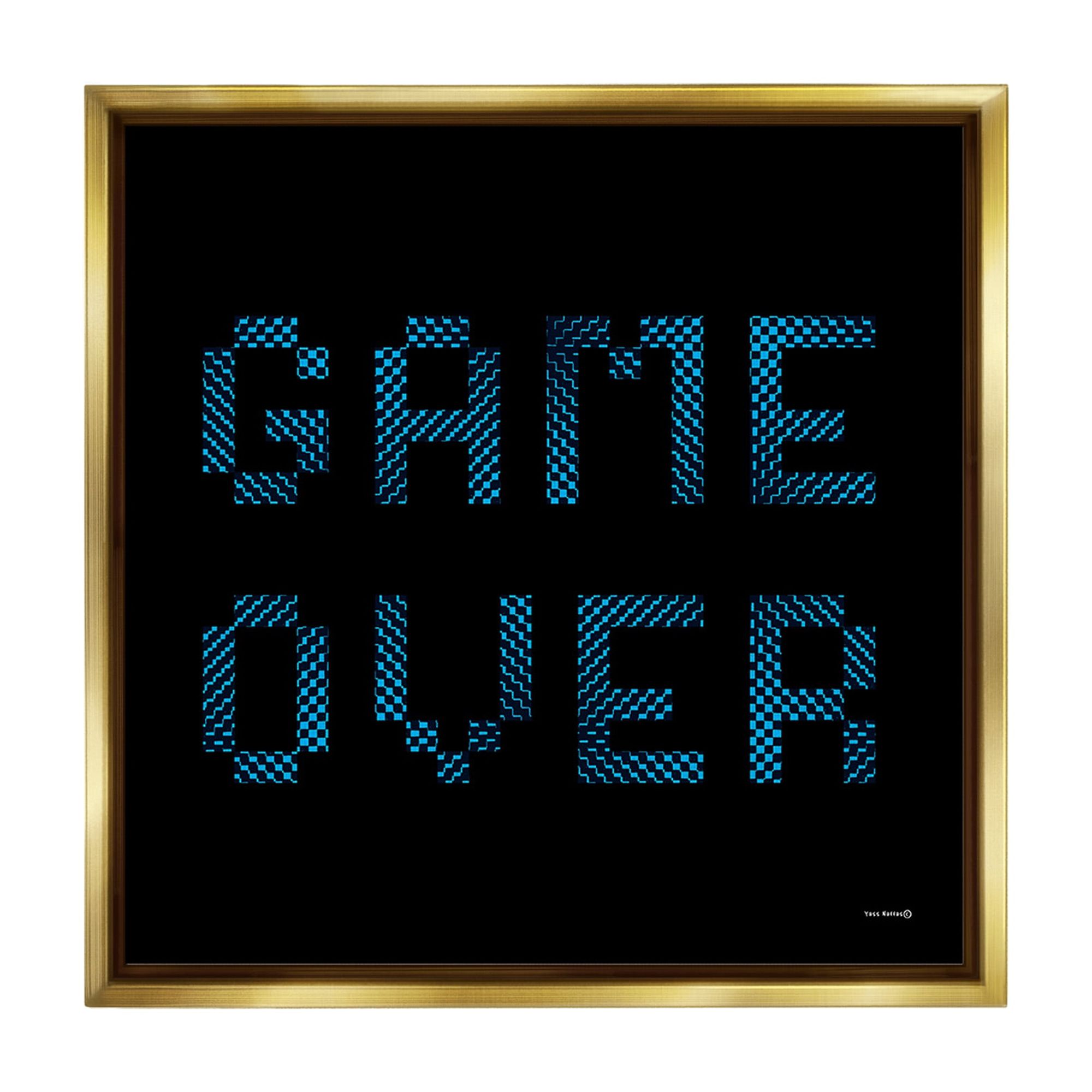 Game Over Pixel Phrase Typography Framed Canvas Art Print - Walmart.com