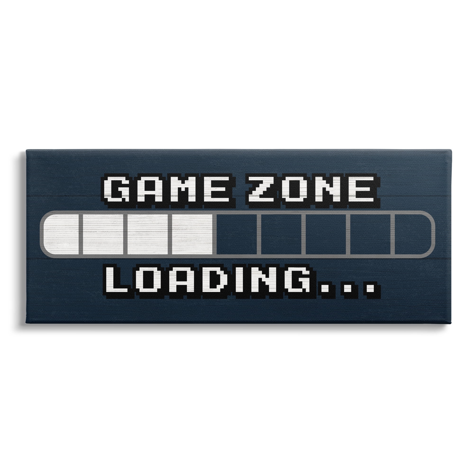 Stupell Industries Game Zone Loading Pixel Text Video Gamer , 40 x 17 ...