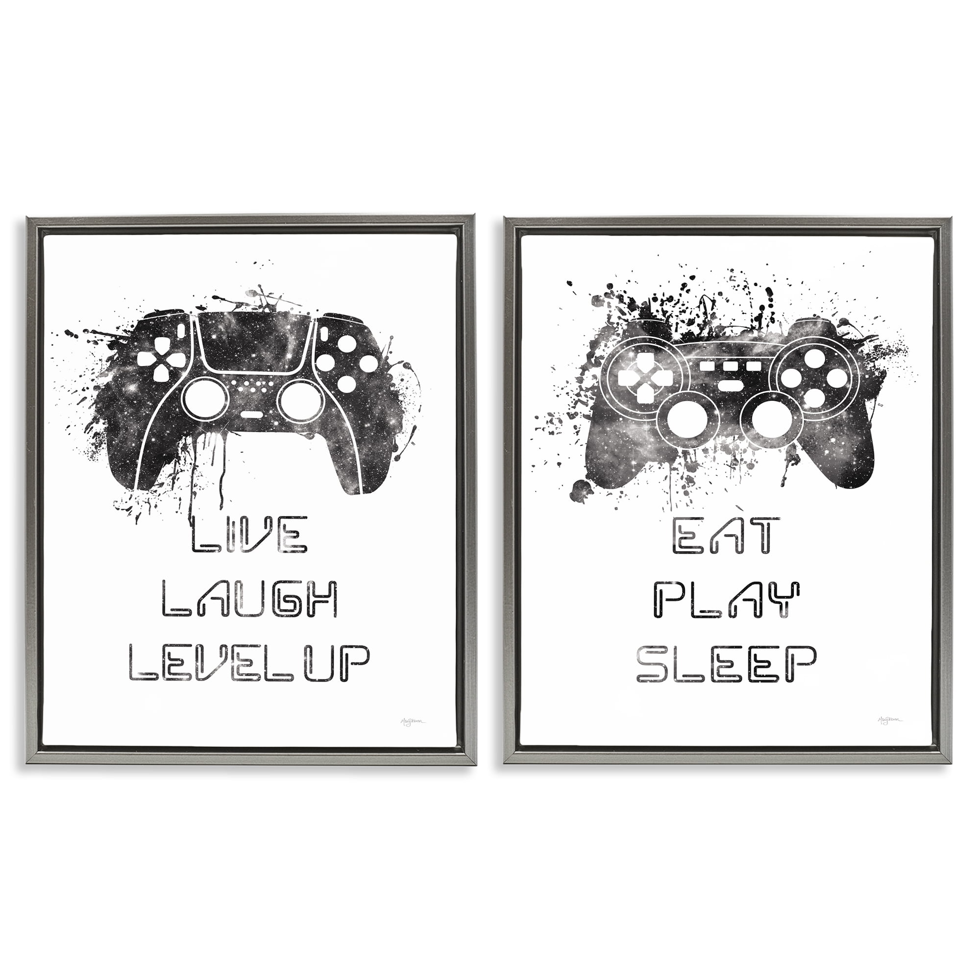 Stupell Industries Gamer Play Splash Controllers Text & Numbers ...