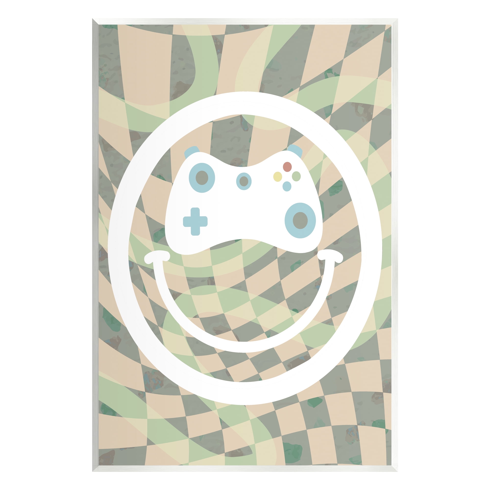 Stupell Industries Gamer Smile Patterned Abstract Painting Unframed Art ...
