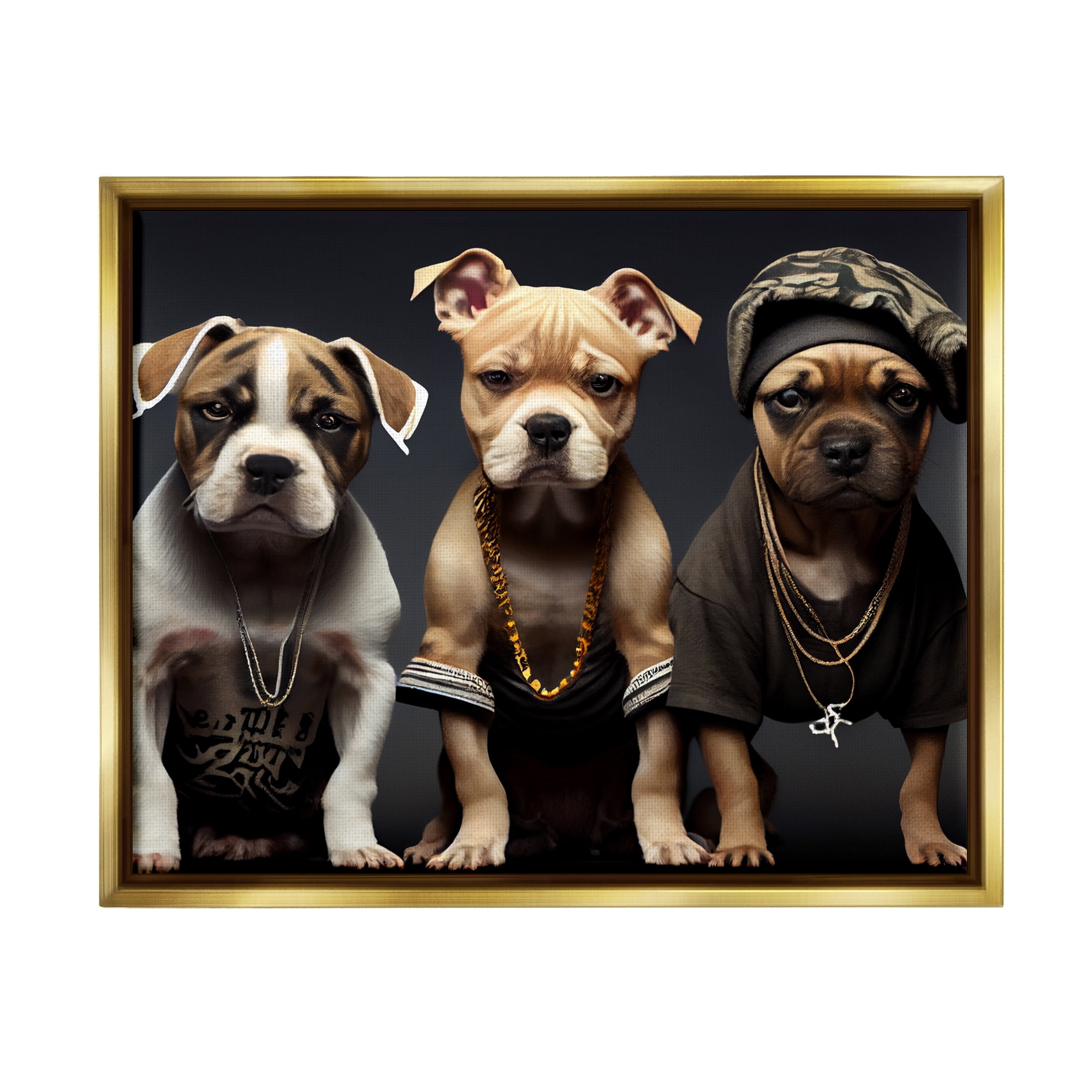 Stupell Industries Gangster Dogs Trio Puppies Animals & Insects ...