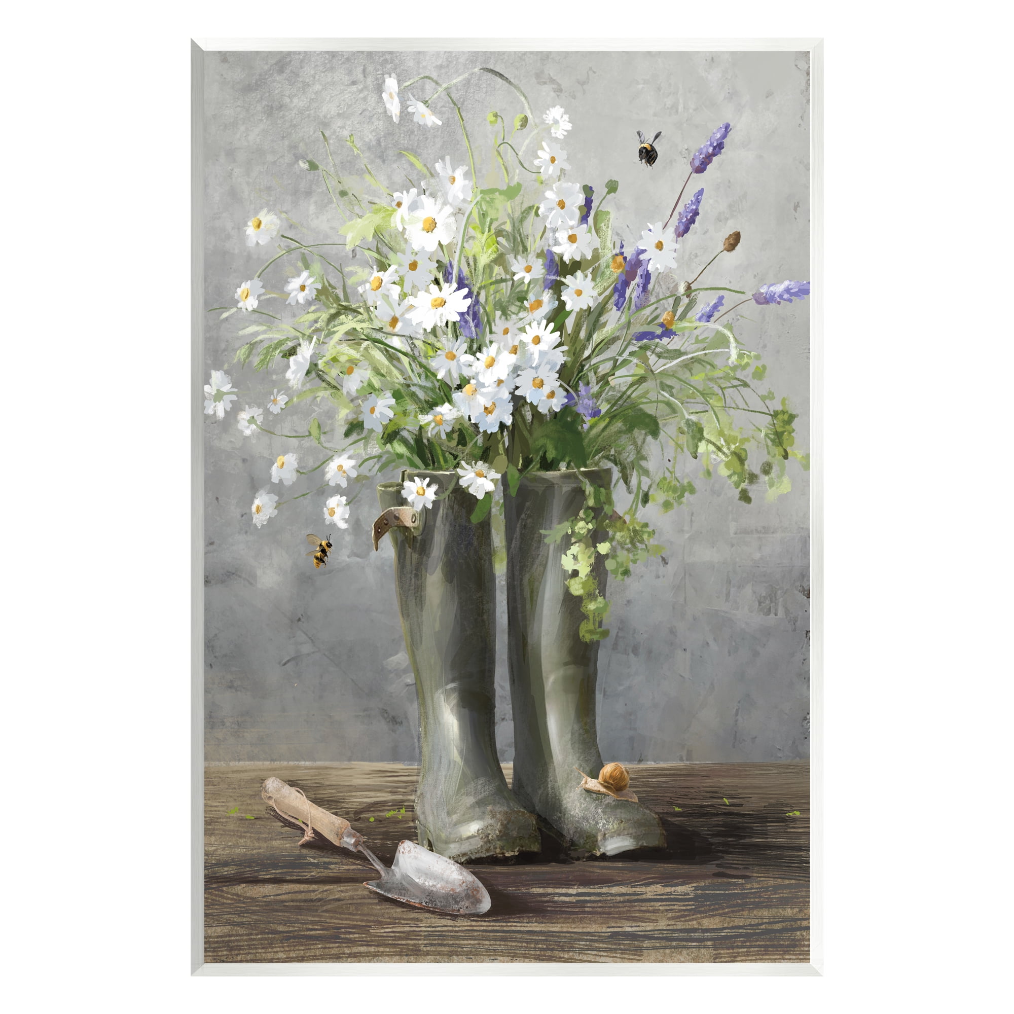 Stupell Industries Gardening Boots Bouquet Botanical & Floral Painting ...
