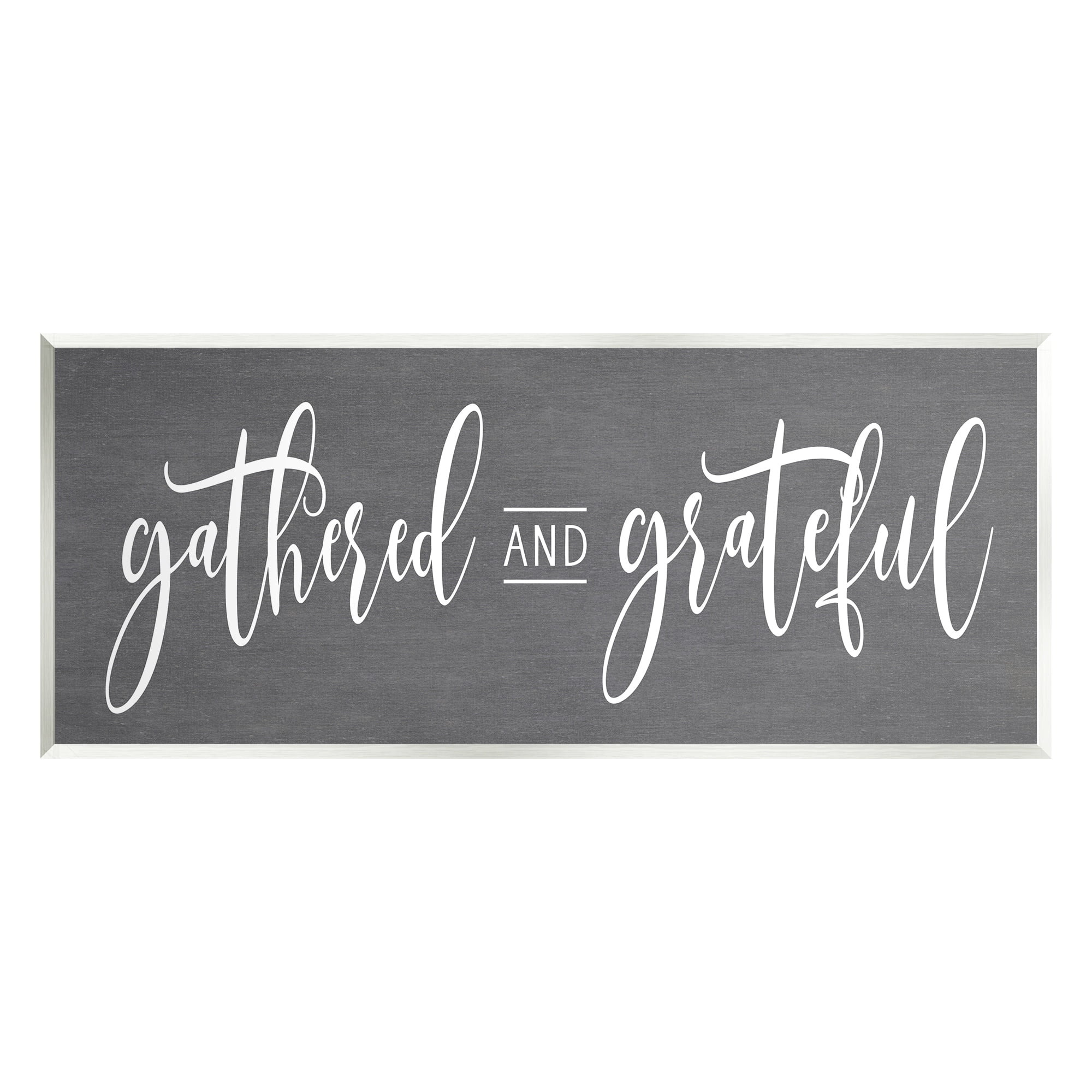 Stupell Gathered & Grateful Thankful Family Art - 17 x 7 Inches ...