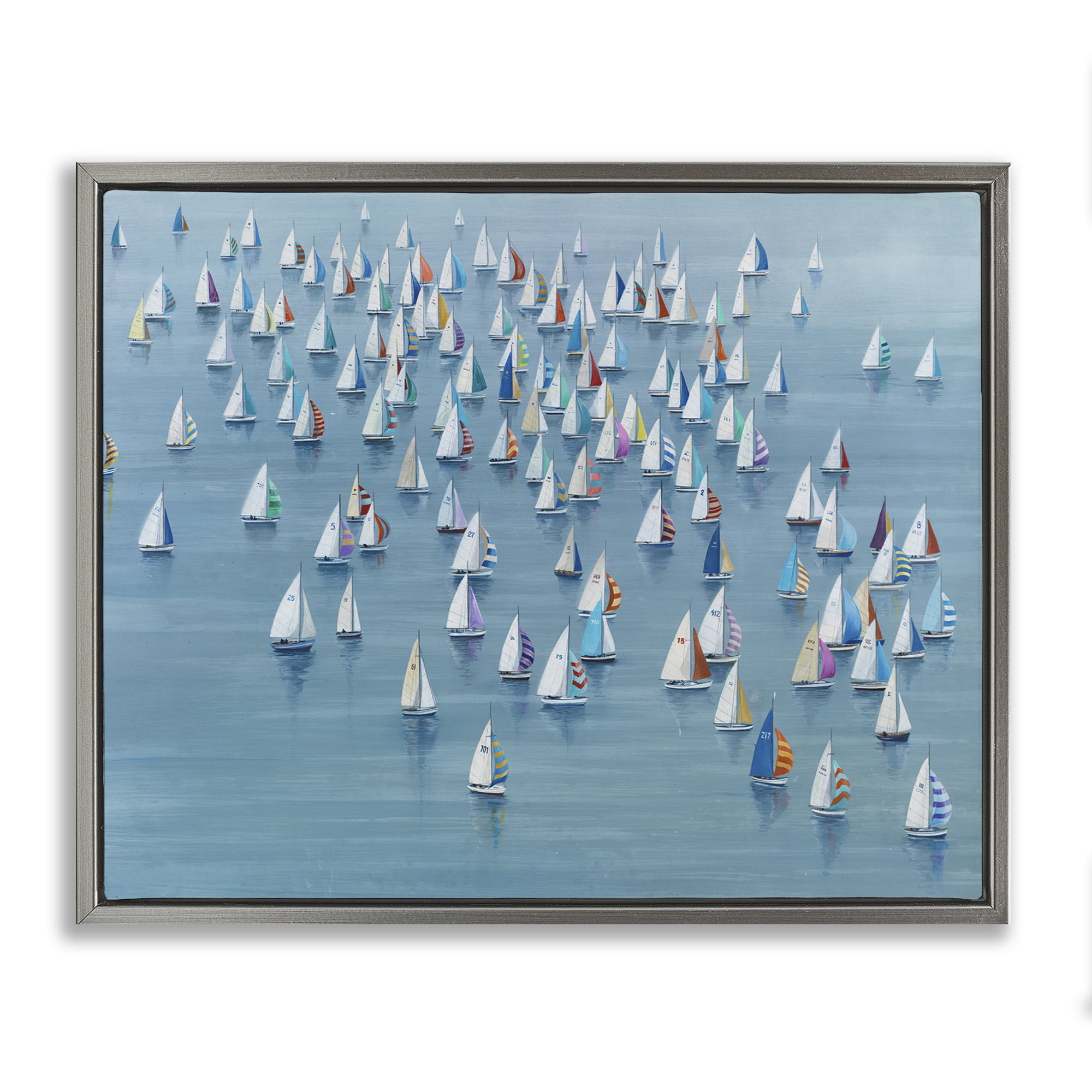 Stupell Industries Gathering Of Sails Transportation Painting Gray ...