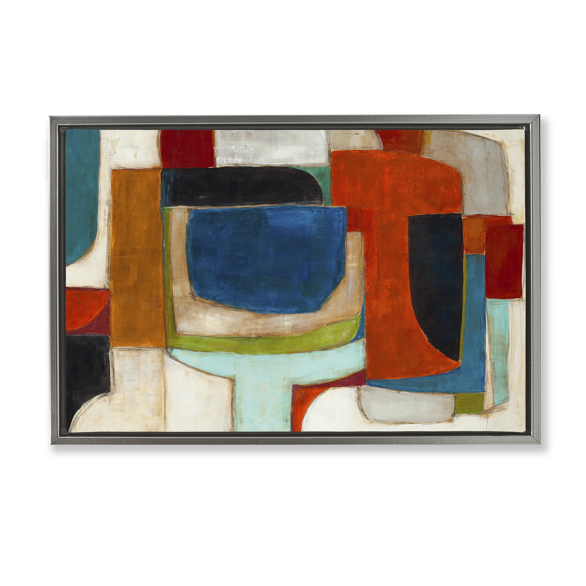 Stupell Industries Geometric Cubist Abstraction Abstract Painting Gray ...