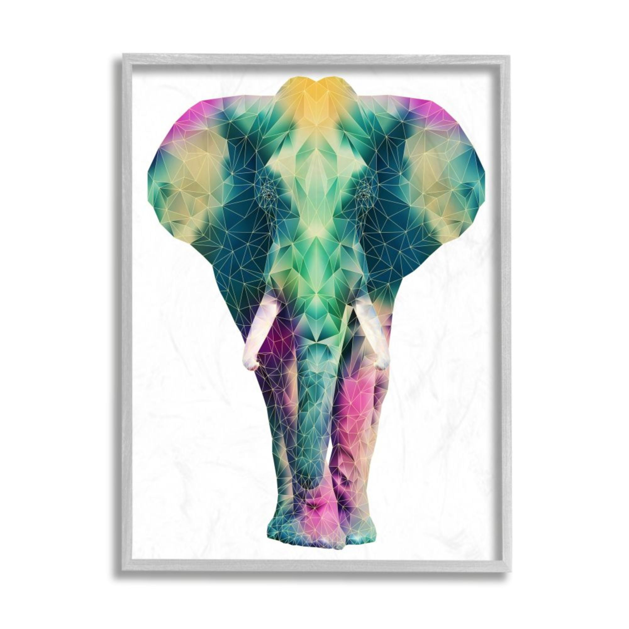 Stupell Industries Geometric Multi-Color Elephant Triangular Linework ...