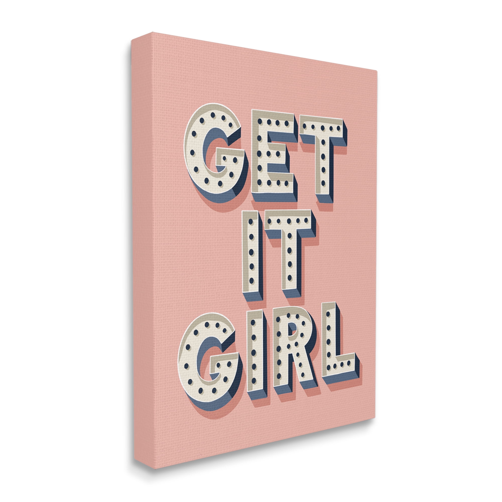 Stupell Industries Get It Girl Bold Polka Dot Typography over Pink ...