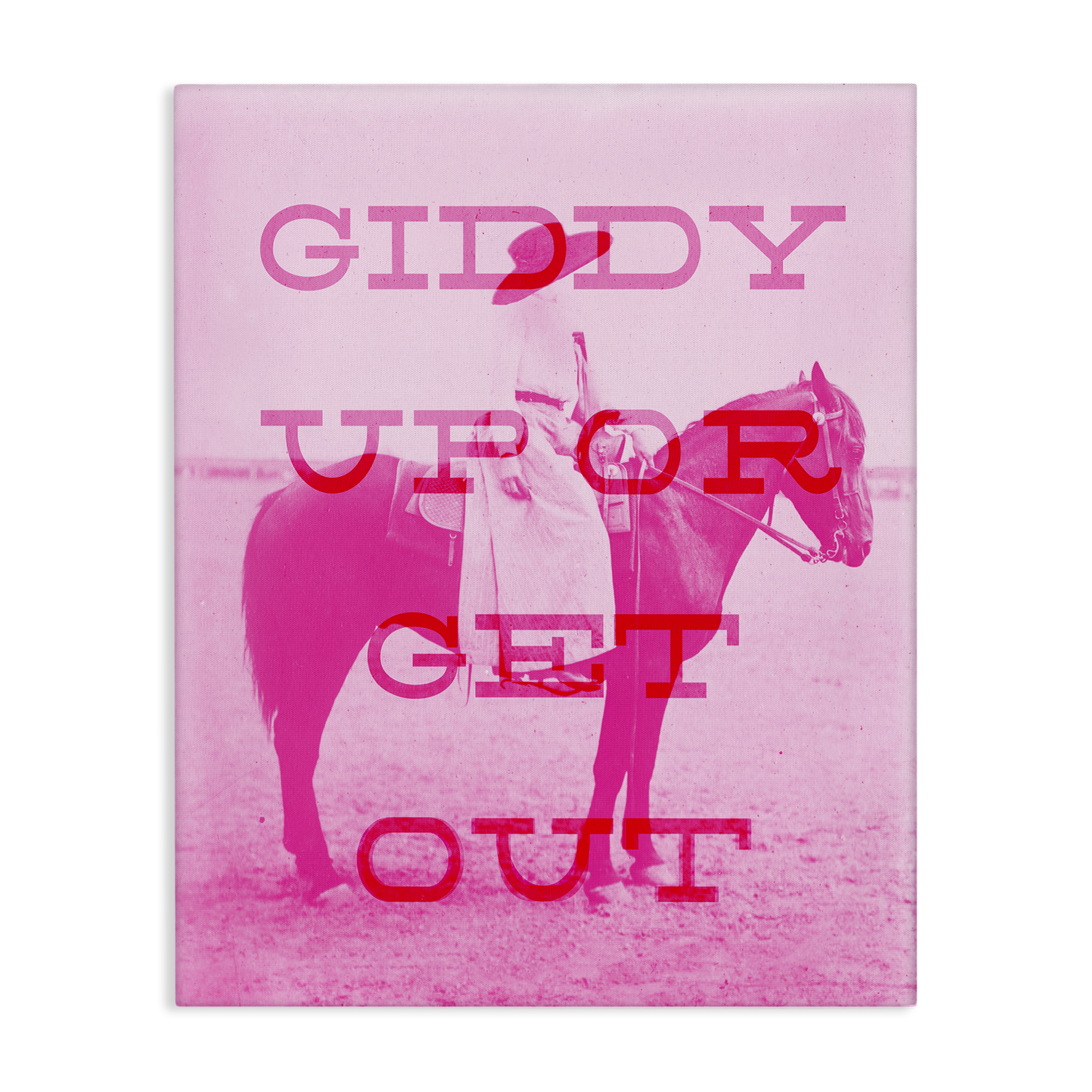 Stupell Industries Giddy Up or Get Out Animals Painting Wrapped Canvas ...