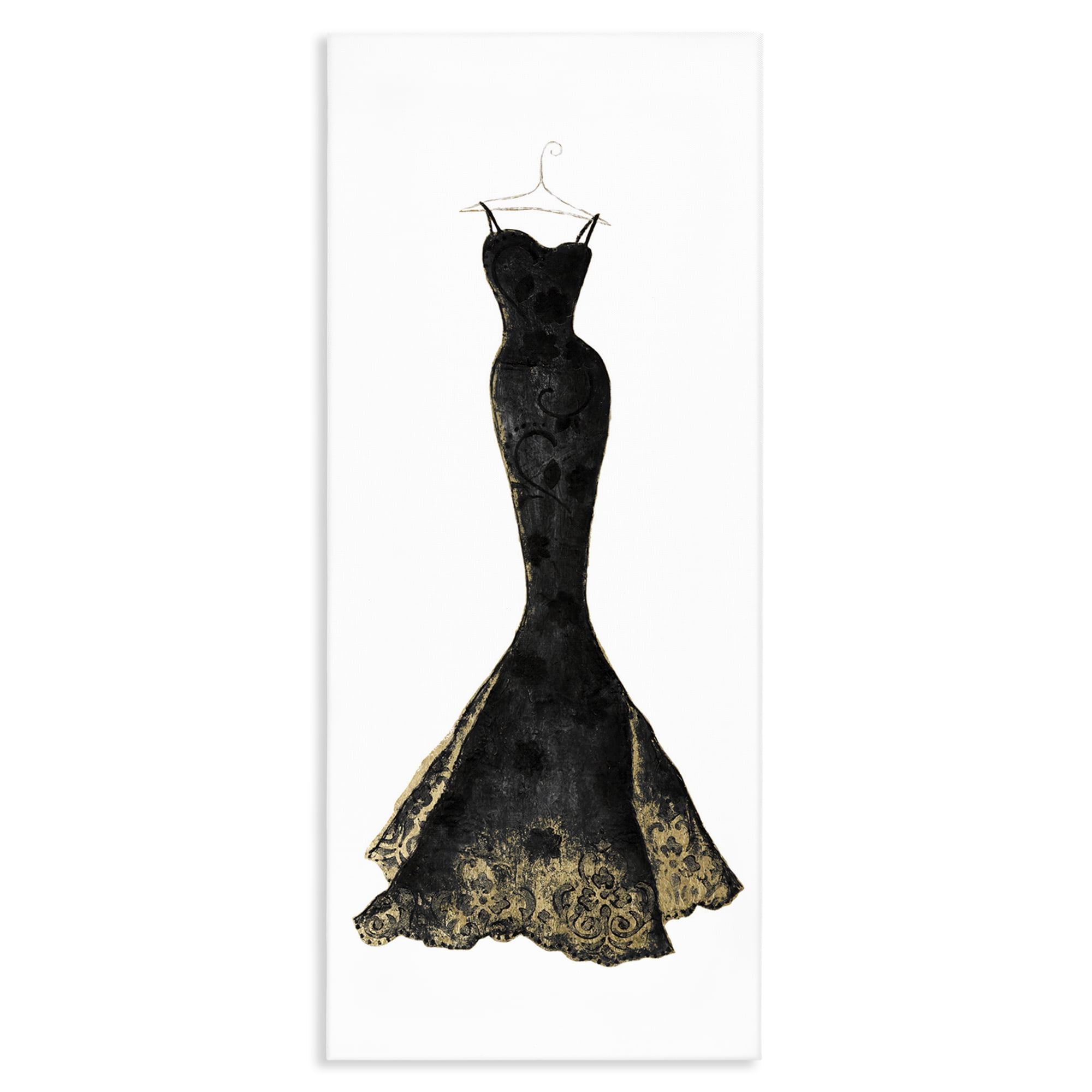 Stupell Industries Gilded Black Evening Gown Canvas Wall Art, design by ...