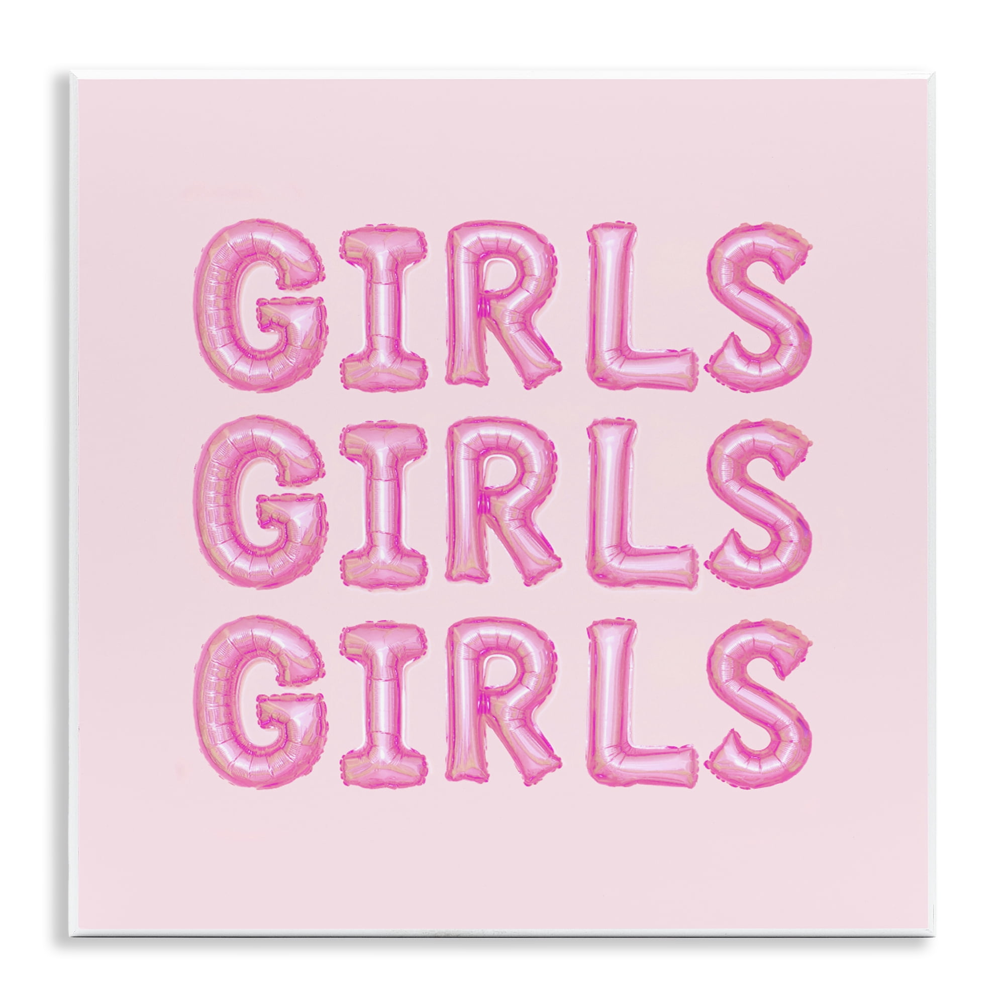 Stupell Industries Girls Letters Party Balloons Wall Plaque Art, design ...