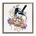 Stupell Industries Glam Birds Nest Magnolia Brown Framed Floater Canvas ...