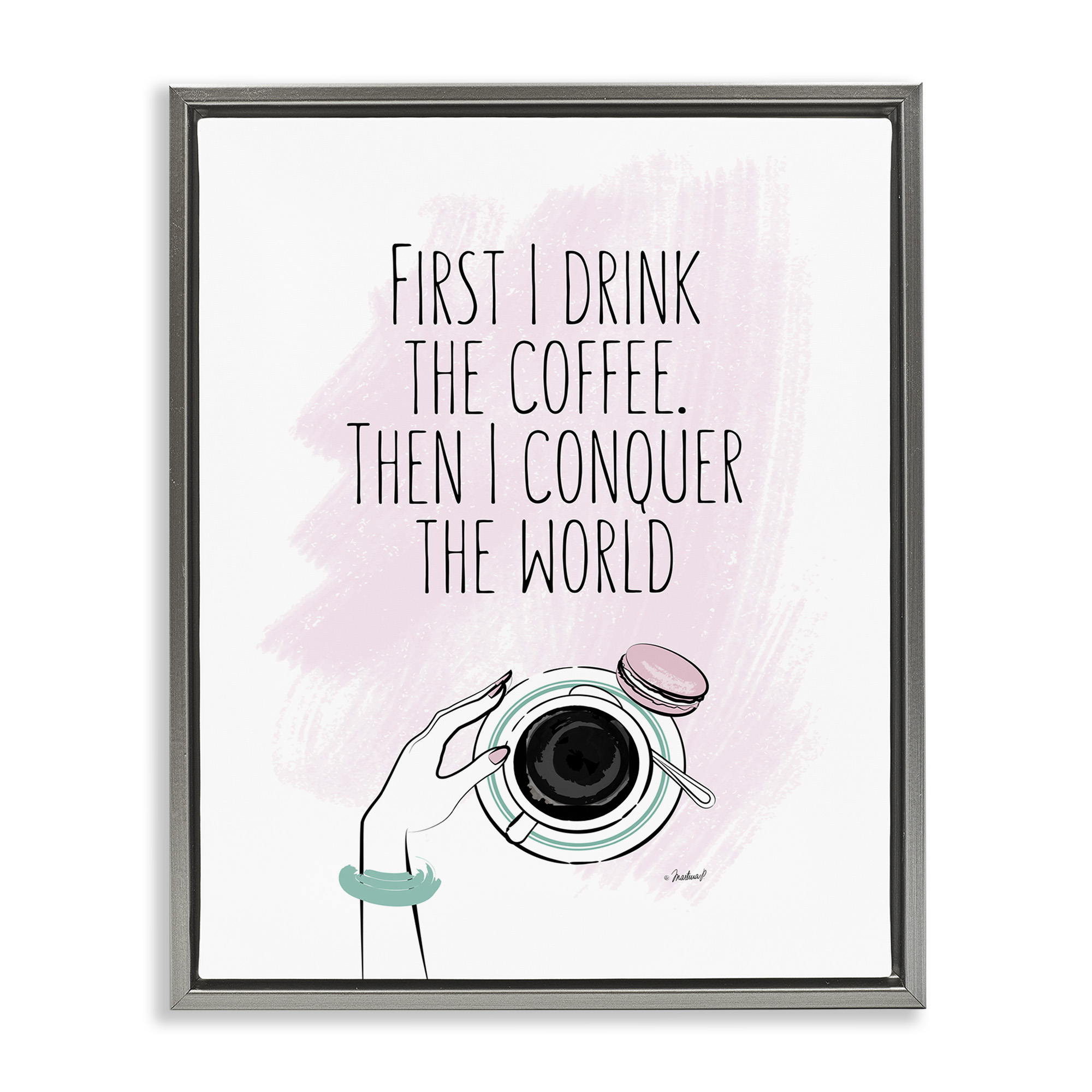 Stupell Industries Glam Coffee Then Conquer Food & Beverage Painting ...