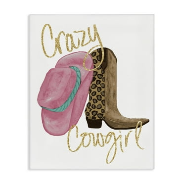 Stupell Industries Howdy Cowgirl with Lasso People Painting White ...