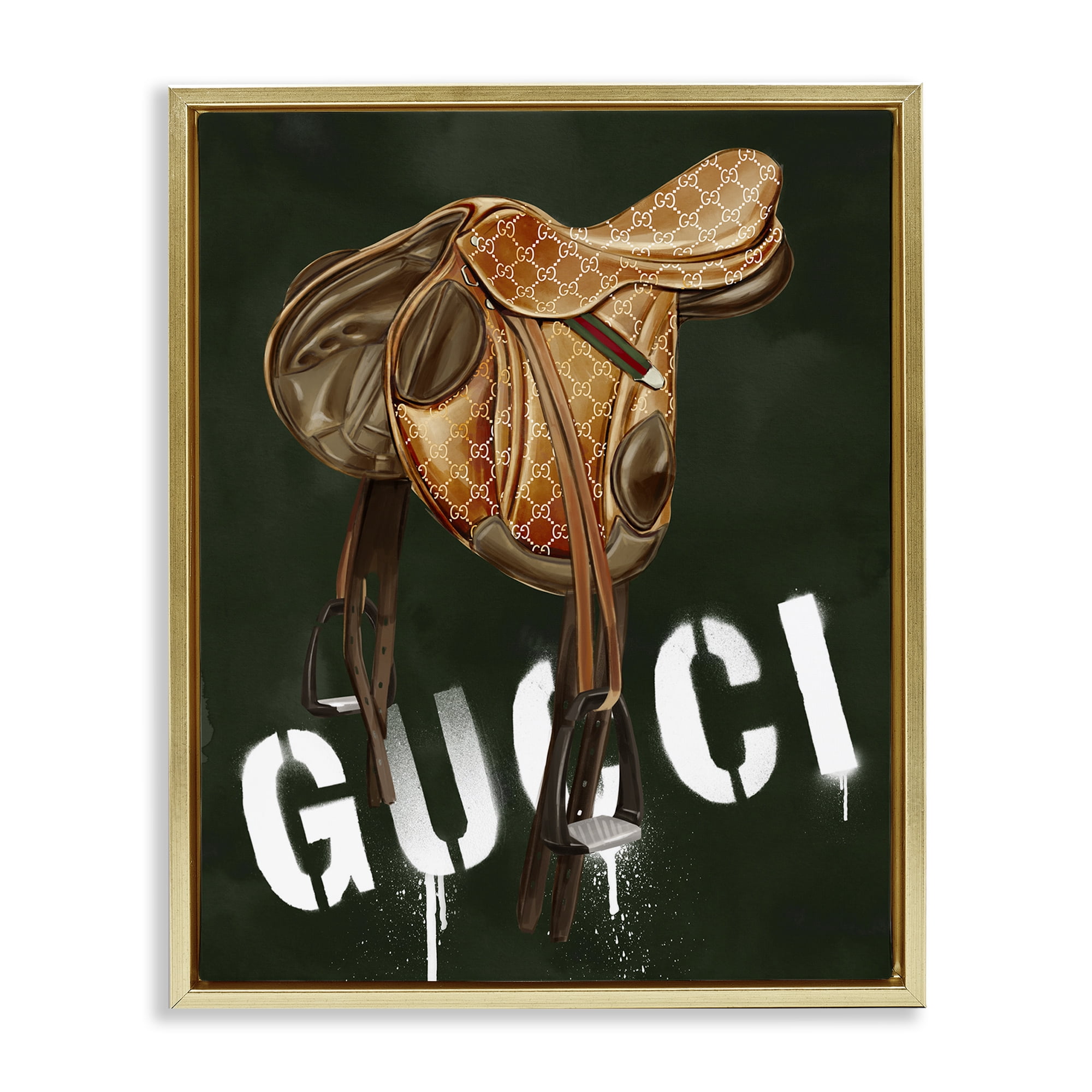 Stupell Industries Glam Horse Saddle Beauty & Fashion Painting Gold ...