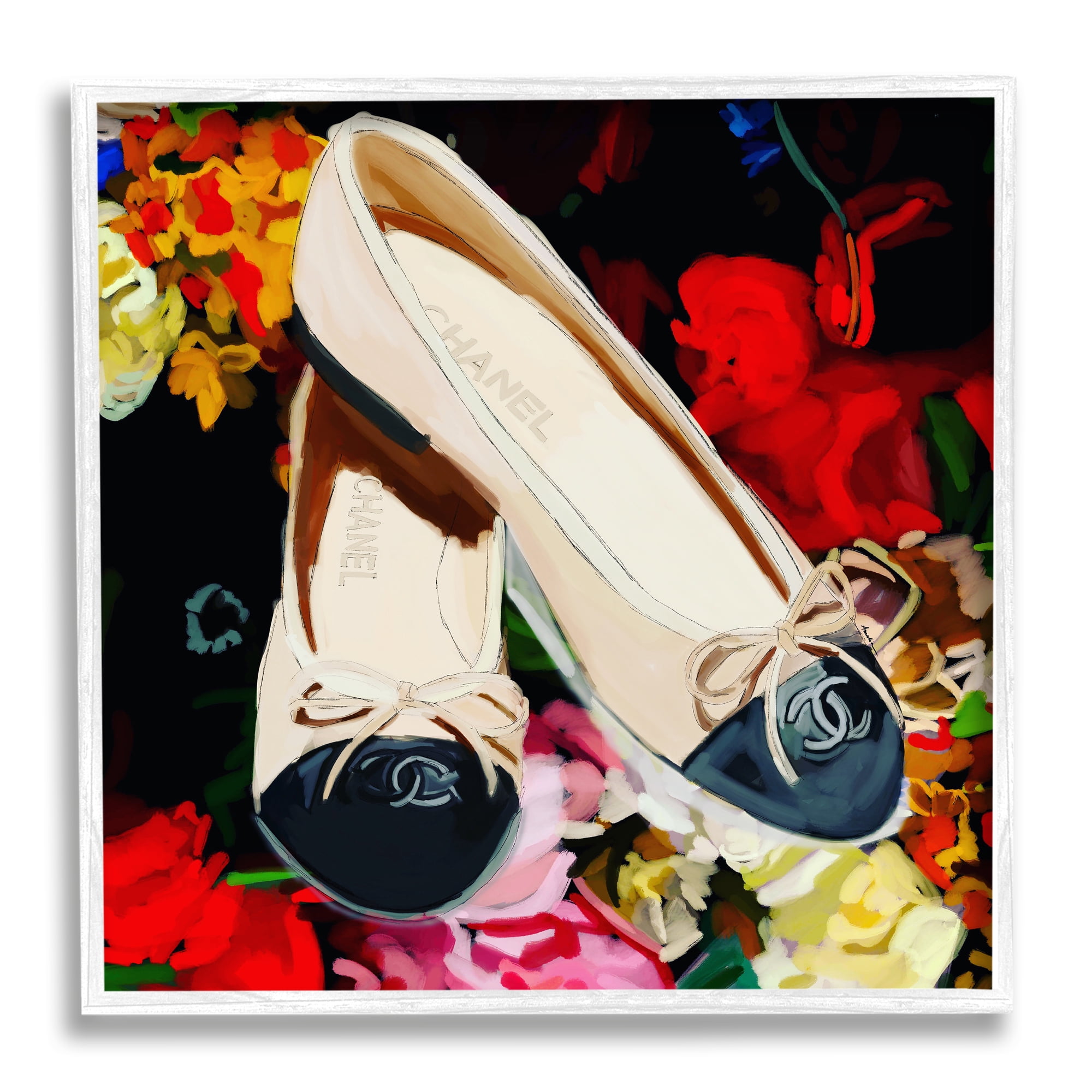 Stupell Industries Glam Shoes Floral Fashion Botanical & Floral ...