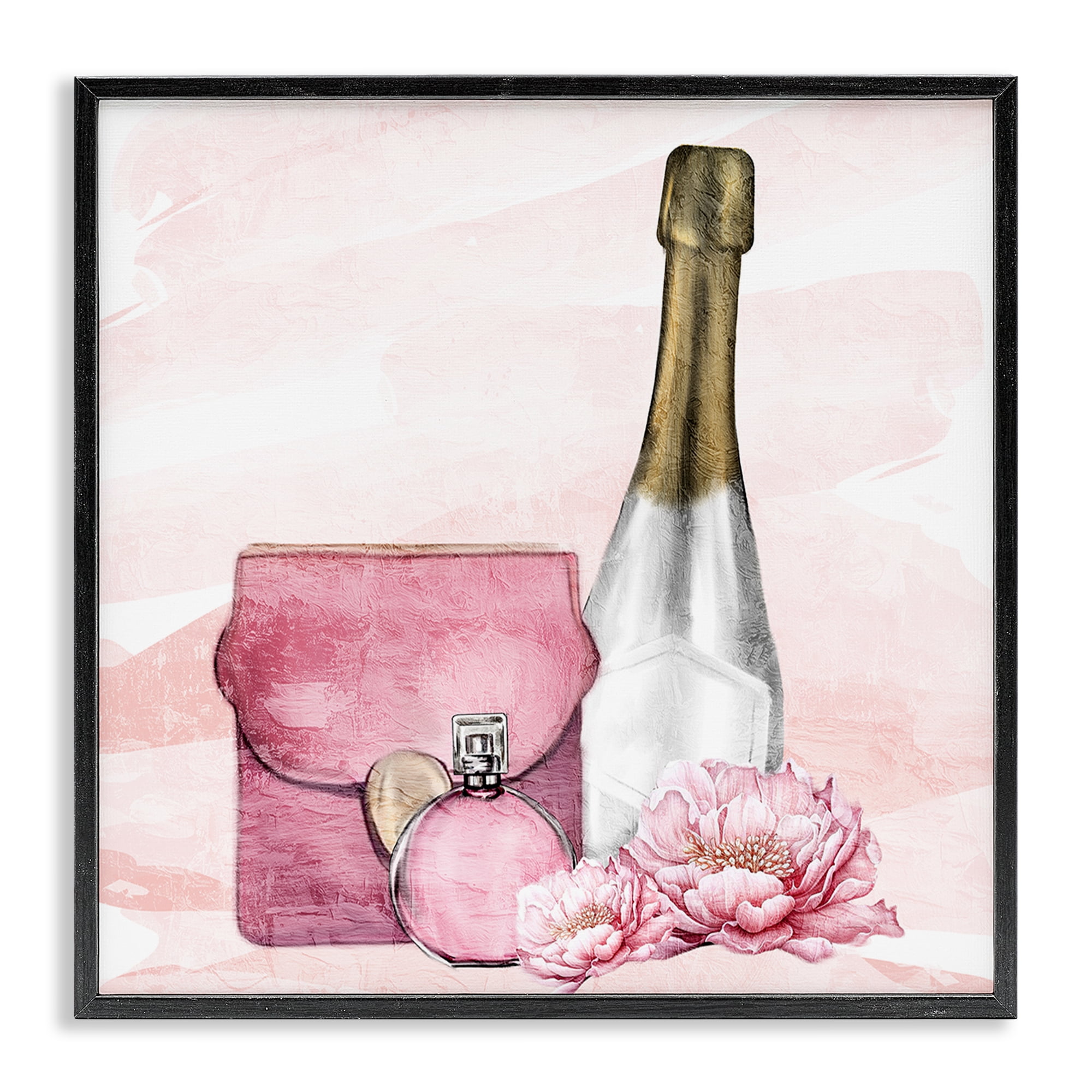 Stupell Industries Glam Time Champagne Black Framed Giclee Art, design ...