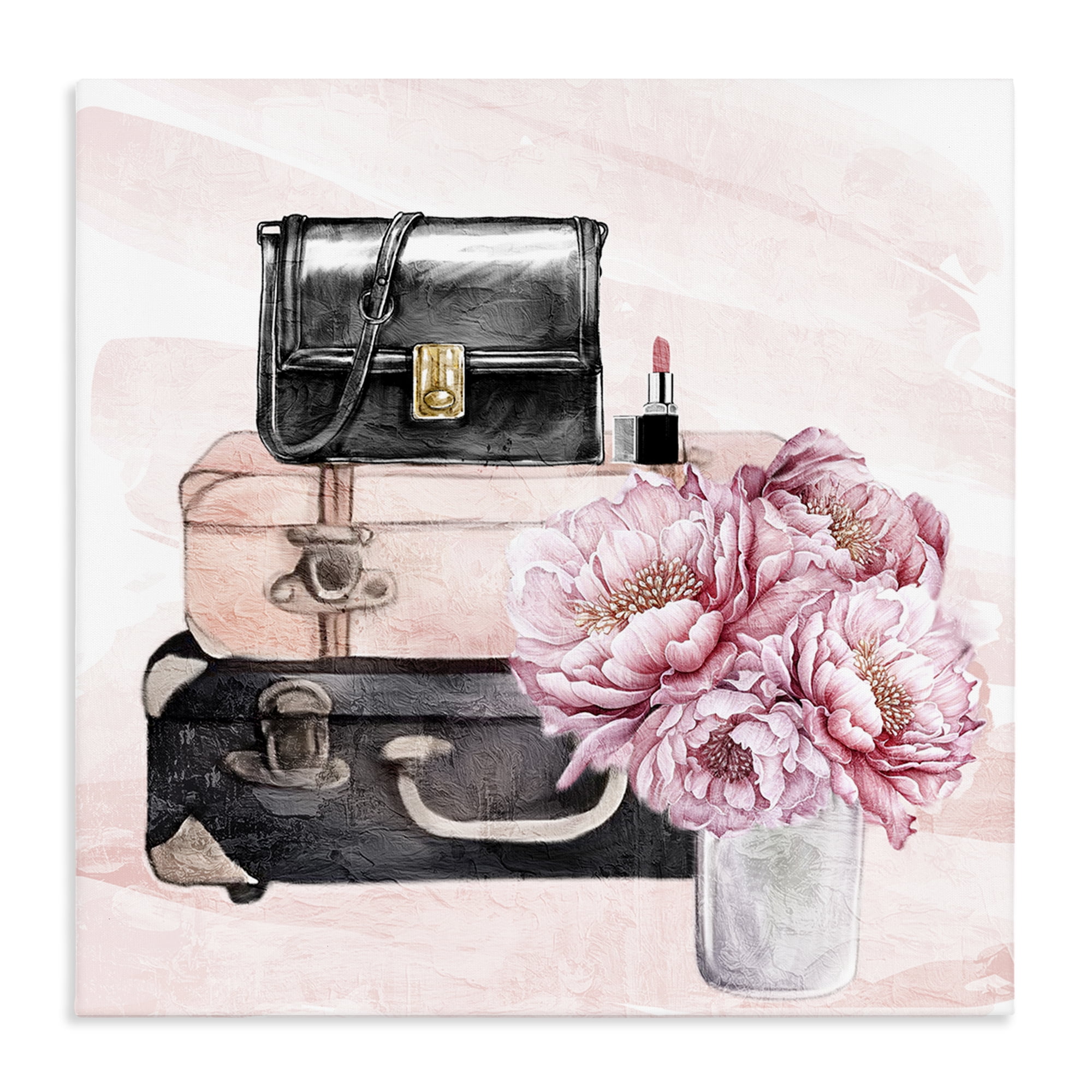 Stupell Industries Glam Time Stacked Bags Canvas Wall Art, design by ...
