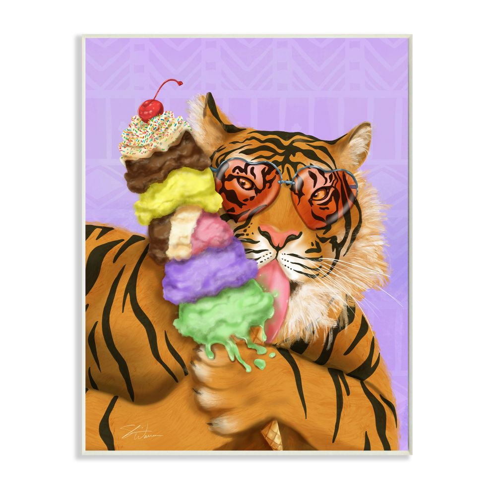 Stupell Glamour Tiger Wall Plaque - 13 x 19 Inches - Walmart.com