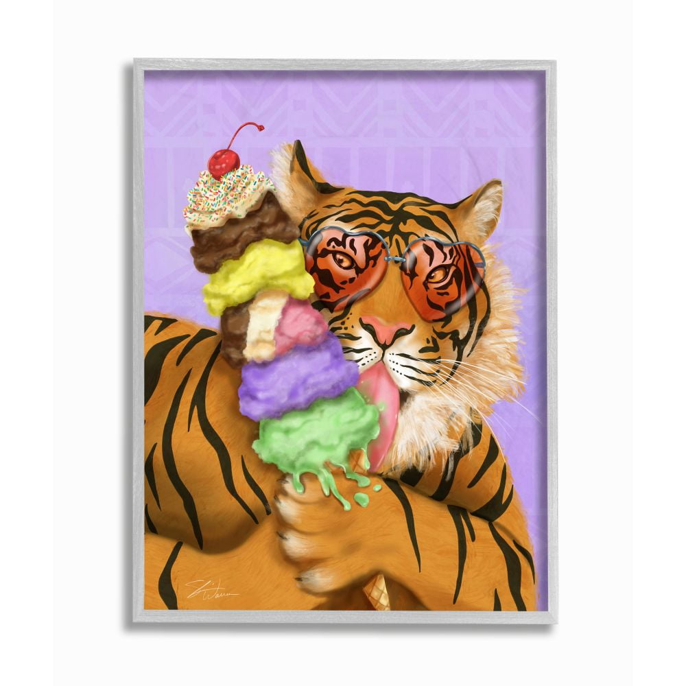 Stupell Industries Glamour Tiger Wall Art 16 x 20 Inch Frame - Walmart.com