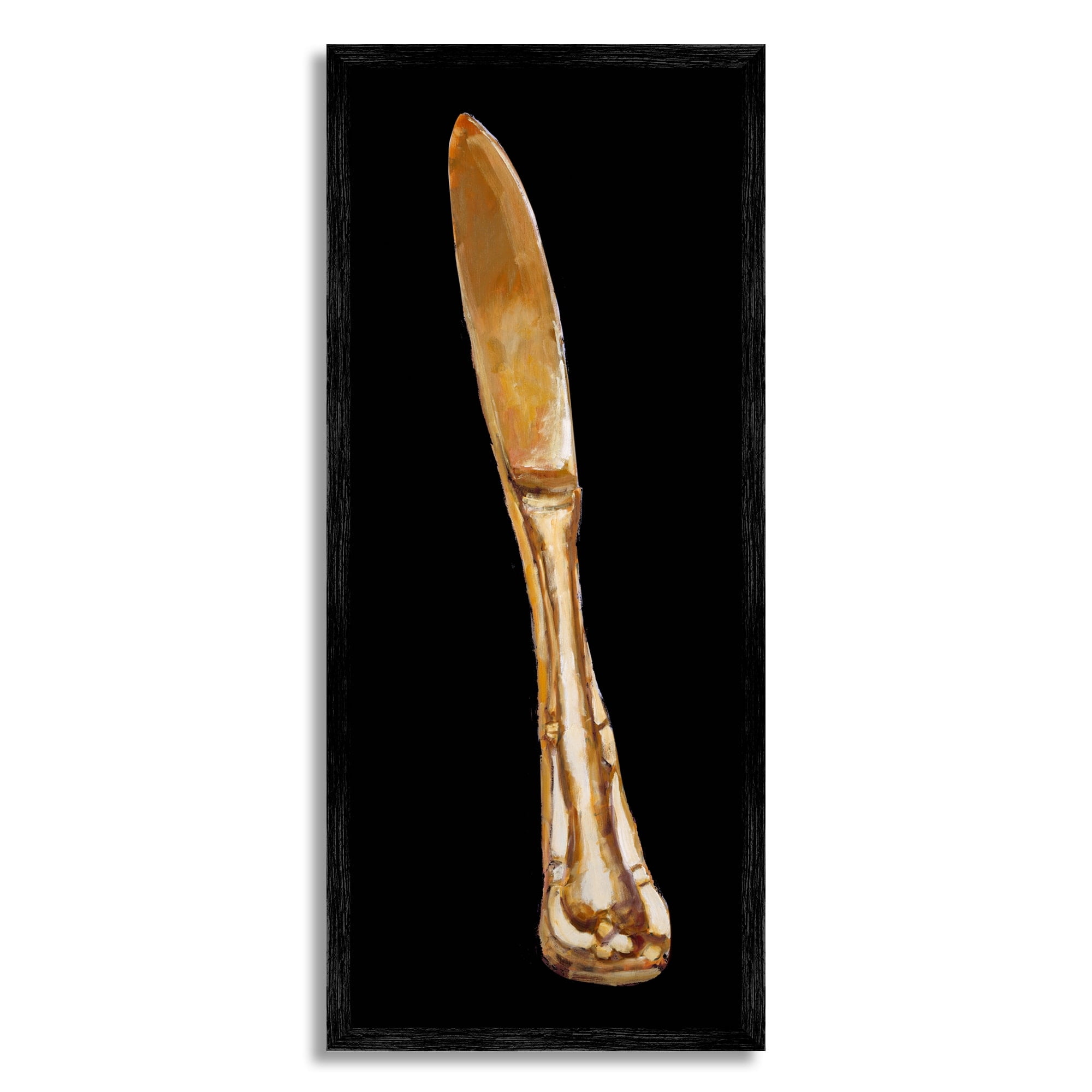 Stupell Industries Gleaming Silverware Cutlery Painting Black ...