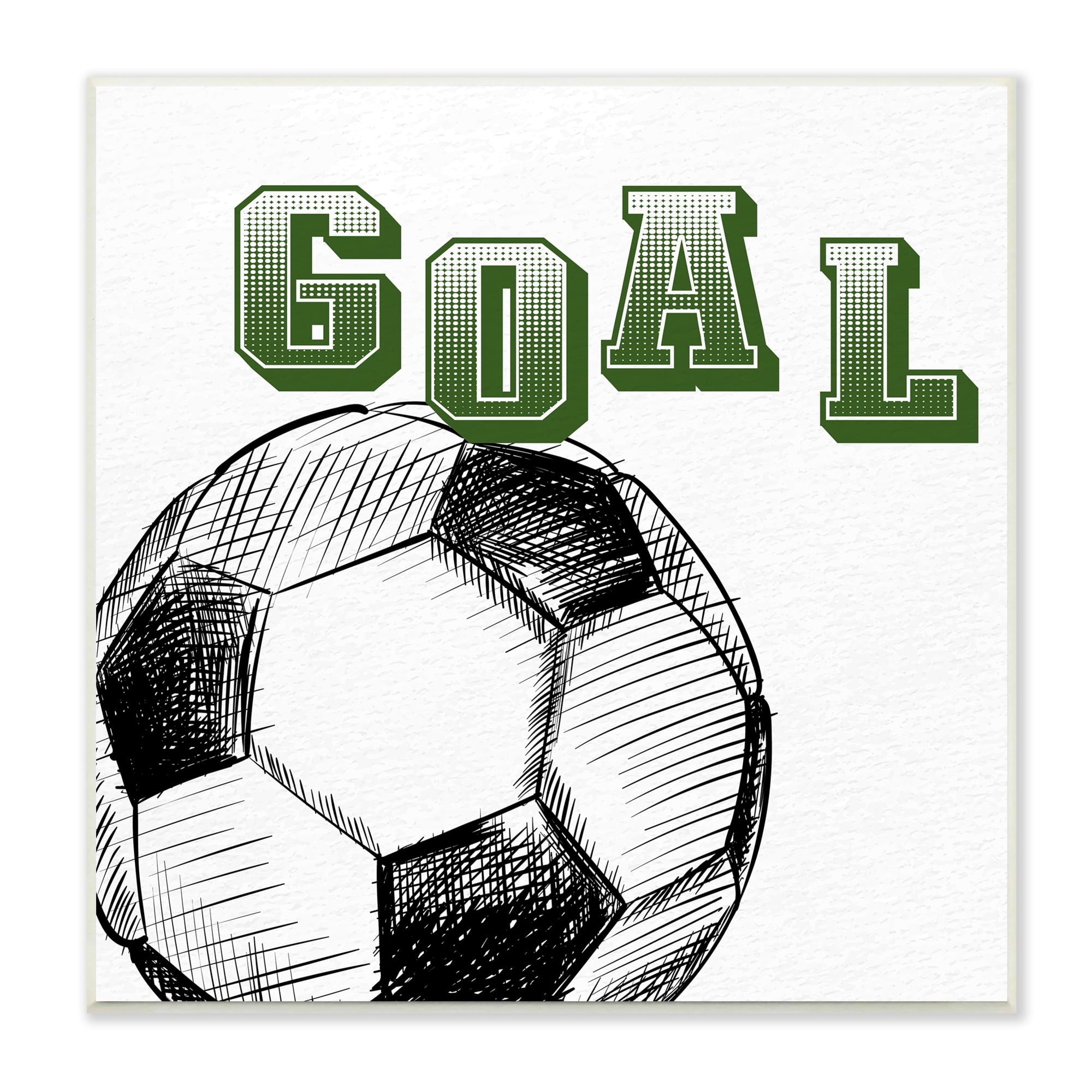 Stupell Industries Goal Soccer Ball Sports Green Varsity Typography ...