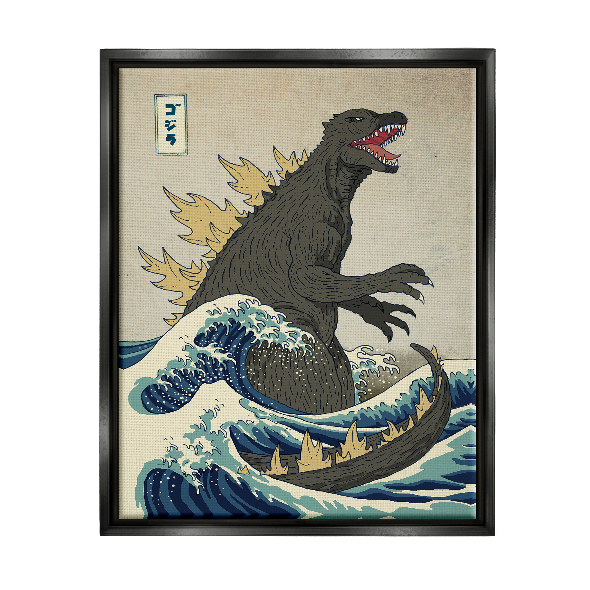 Stupell Industries Godzilla in the Waves Eastern Poster Style ...