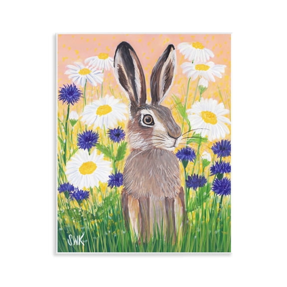 Stupell Industries Easter Bunny with Painted Eggs Animals Painting ...