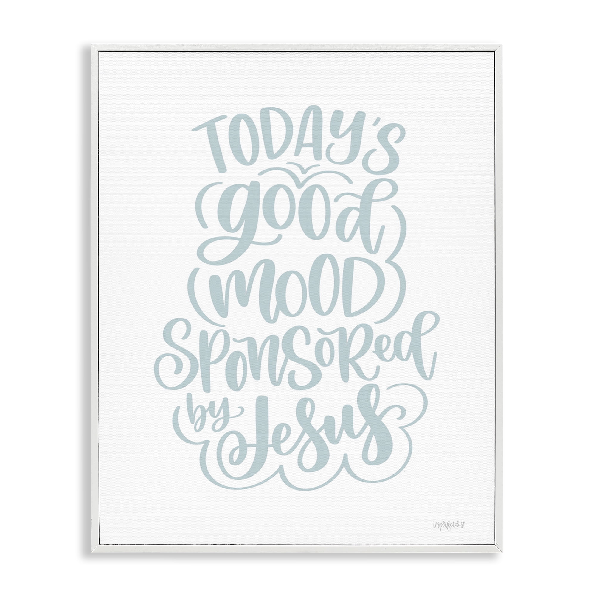 Stupell Industries Good Mood by Jesus Religious Painting White Framed ... Stupell Industries Good Mood by Jesus Religious Painting White Framed ...