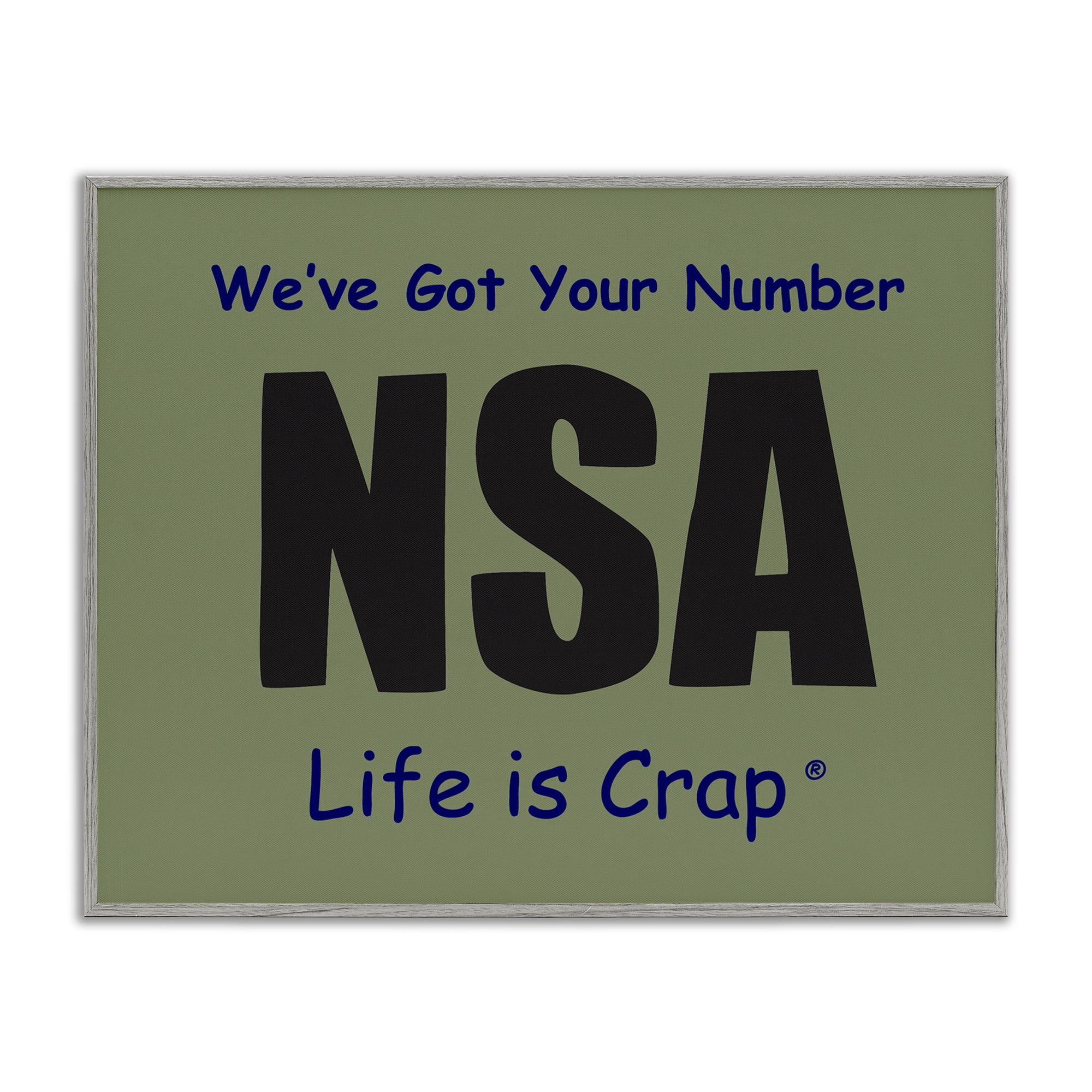 Stupell Industries Got Your Number NSA Novelty & Humor Painting Gray Framed Art Print Wall Art ...