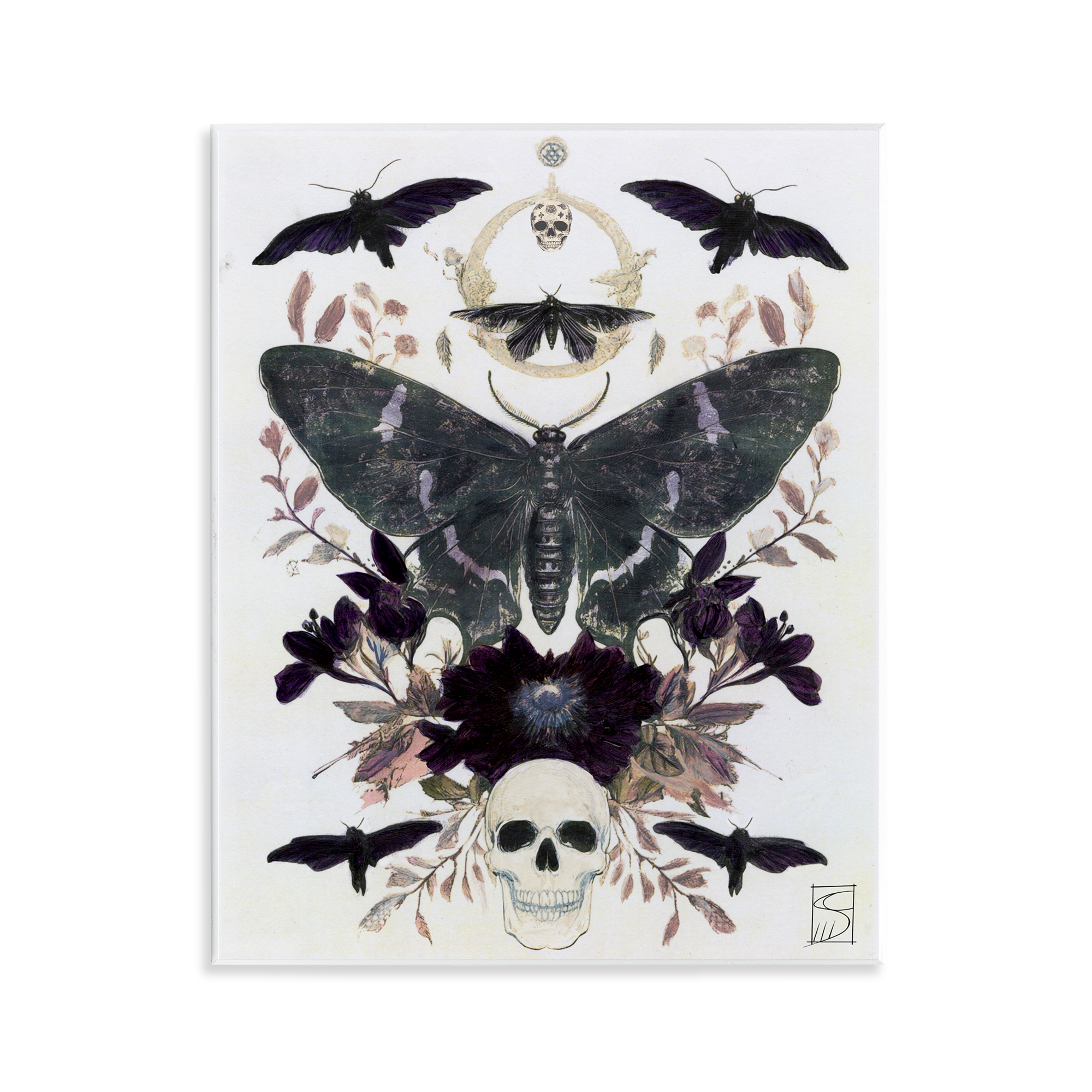 Gothic Symmetrical Moth Tarot Wall Plaque Art, 11 x 14, Made In USA ...