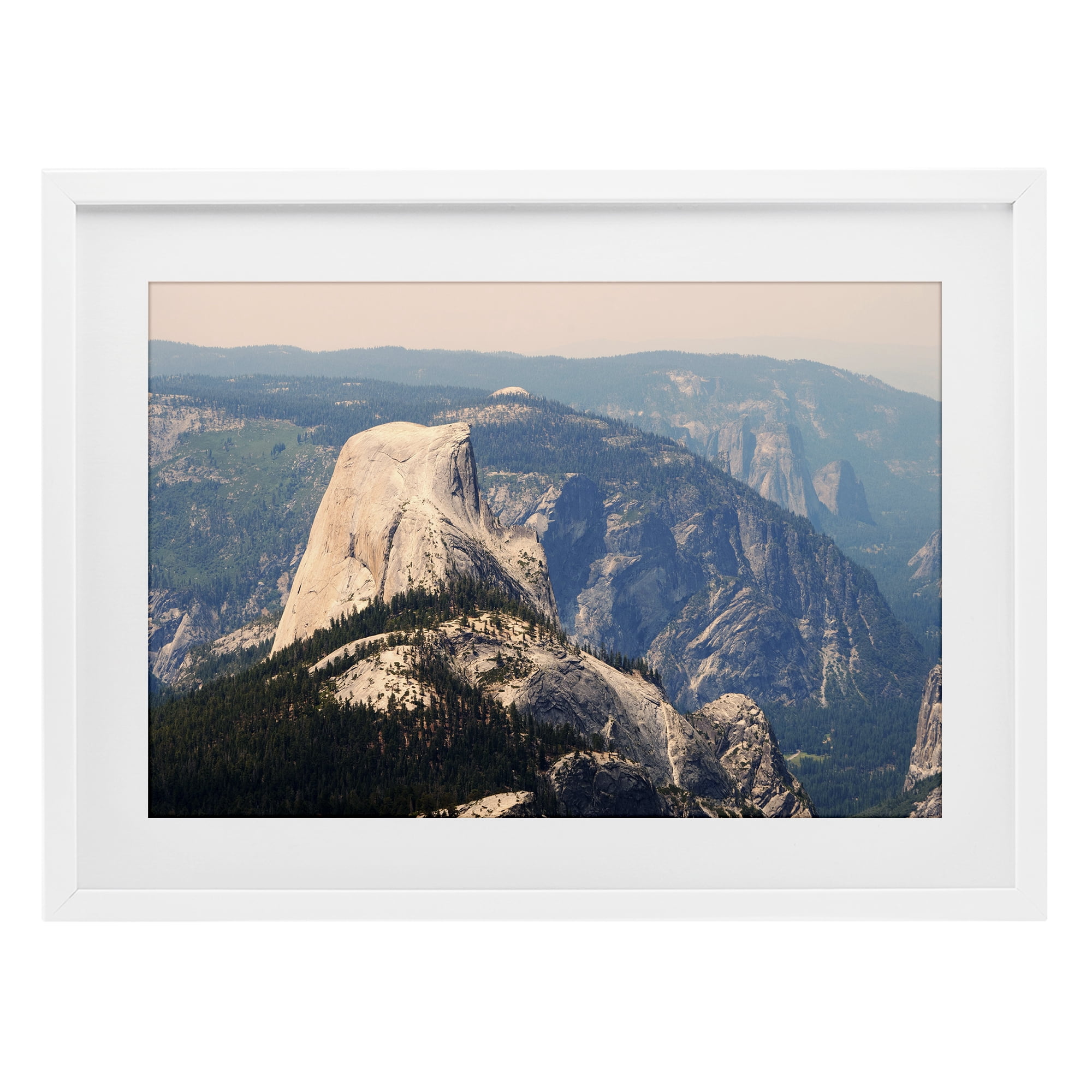 Stupell Industries Granite Monolith Above Forest White Framed Print ...