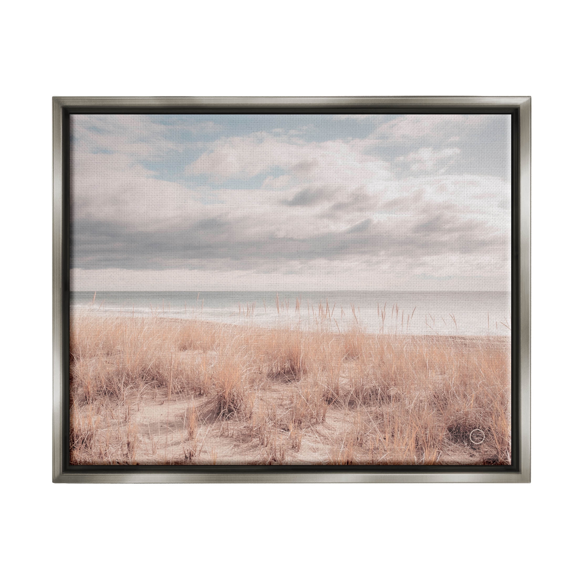 Stupell Industries Grassy Ocean Shore Horizon Photograph Luster Gray ...